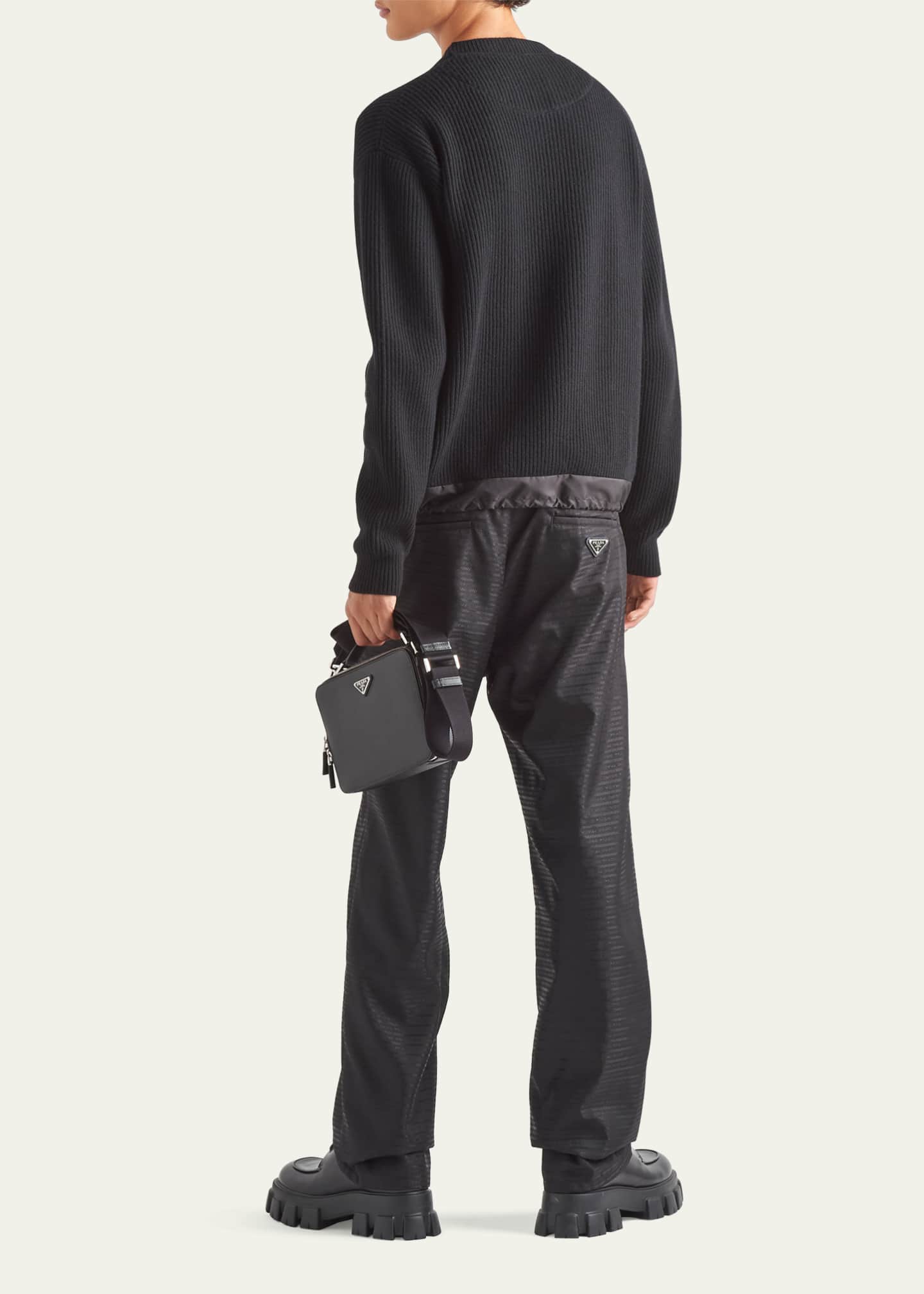 Prada Men's Re-Nylon Tonal Logo Pants - Bergdorf Goodman