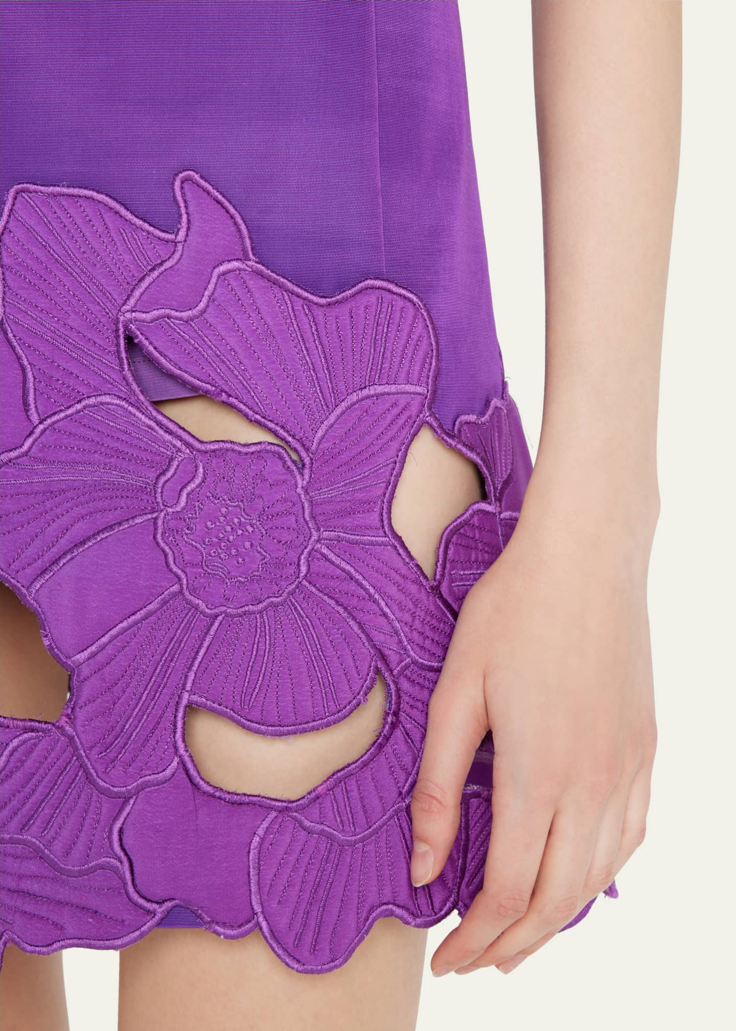 Oscar De La Renta Floral Cutout Shift Mini Dress Bergdorf Goodman