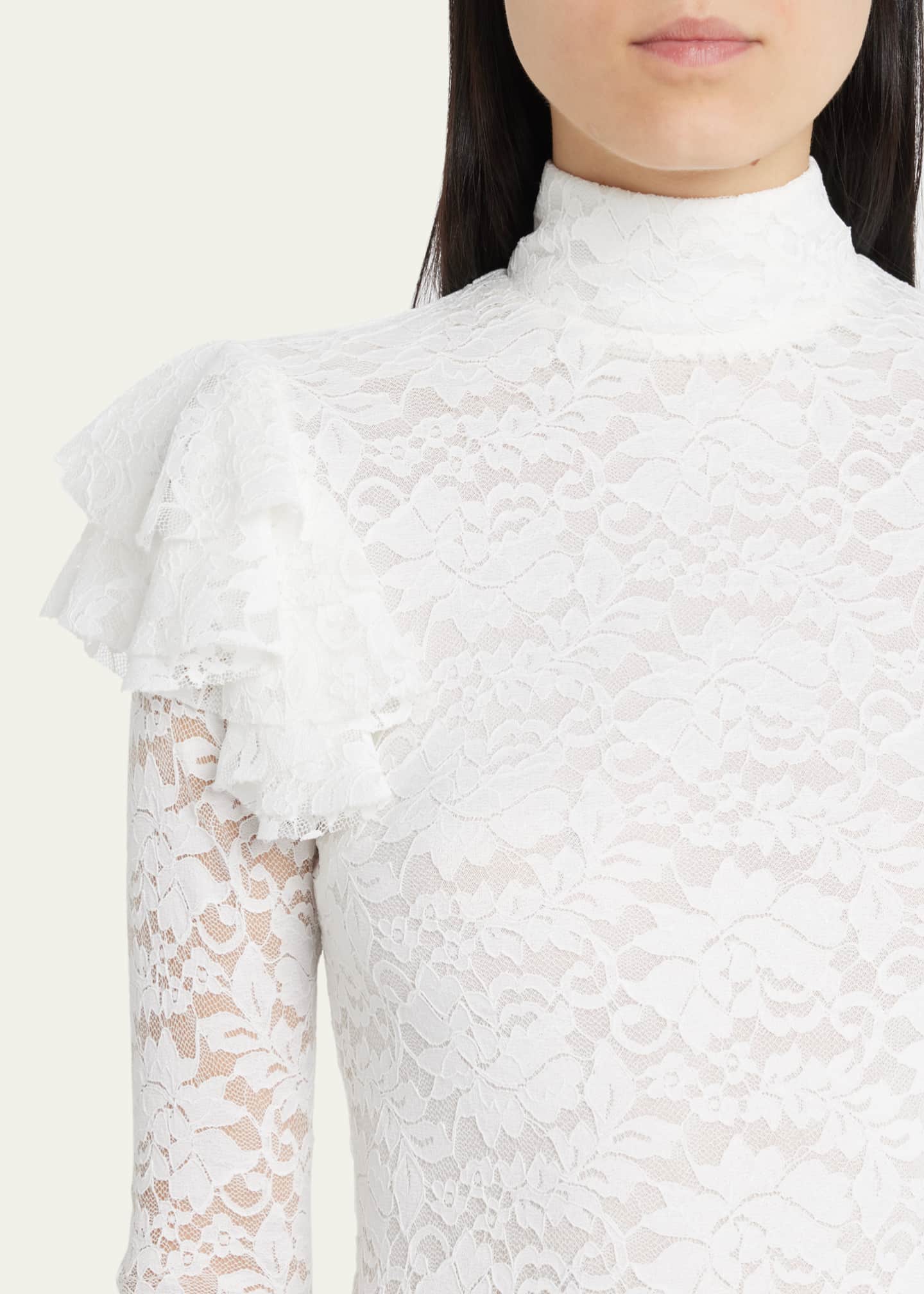 Caroline Constas Emily Tiered-Ruffle Lace Mini Dress - Bergdorf Goodman