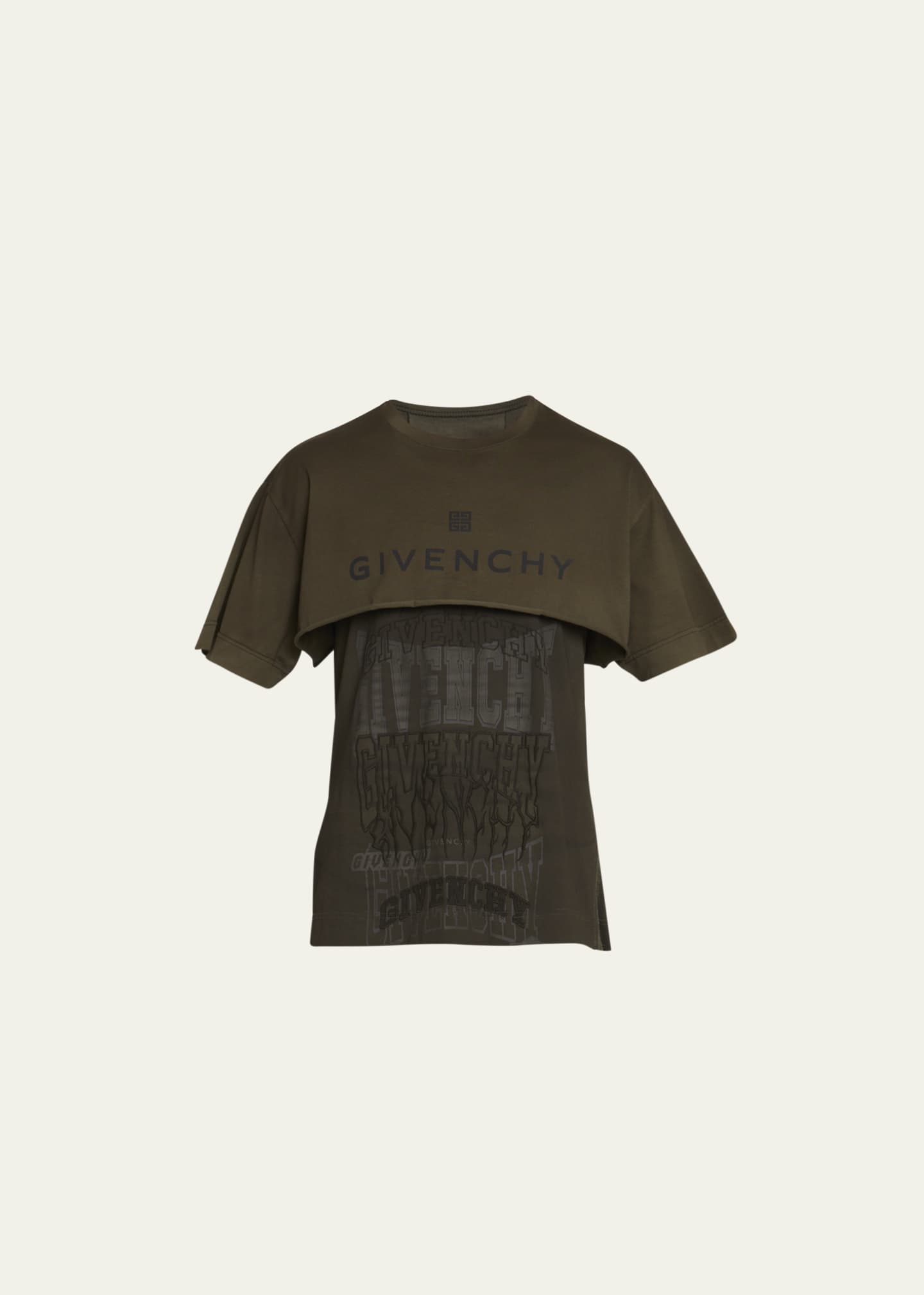 Givenchy Men's Multi-Logo 3-Layer Paneled T-Shirt - Bergdorf Goodman