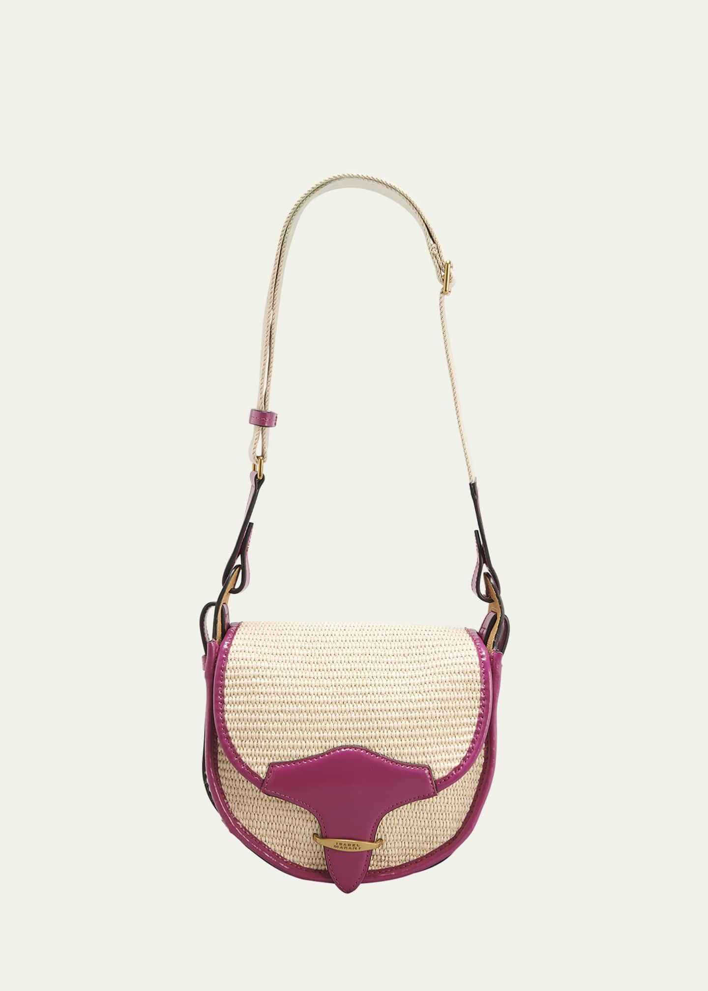 Isabel Marant Botsy Saddle Raffia Crossbody Bag - Bergdorf Goodman