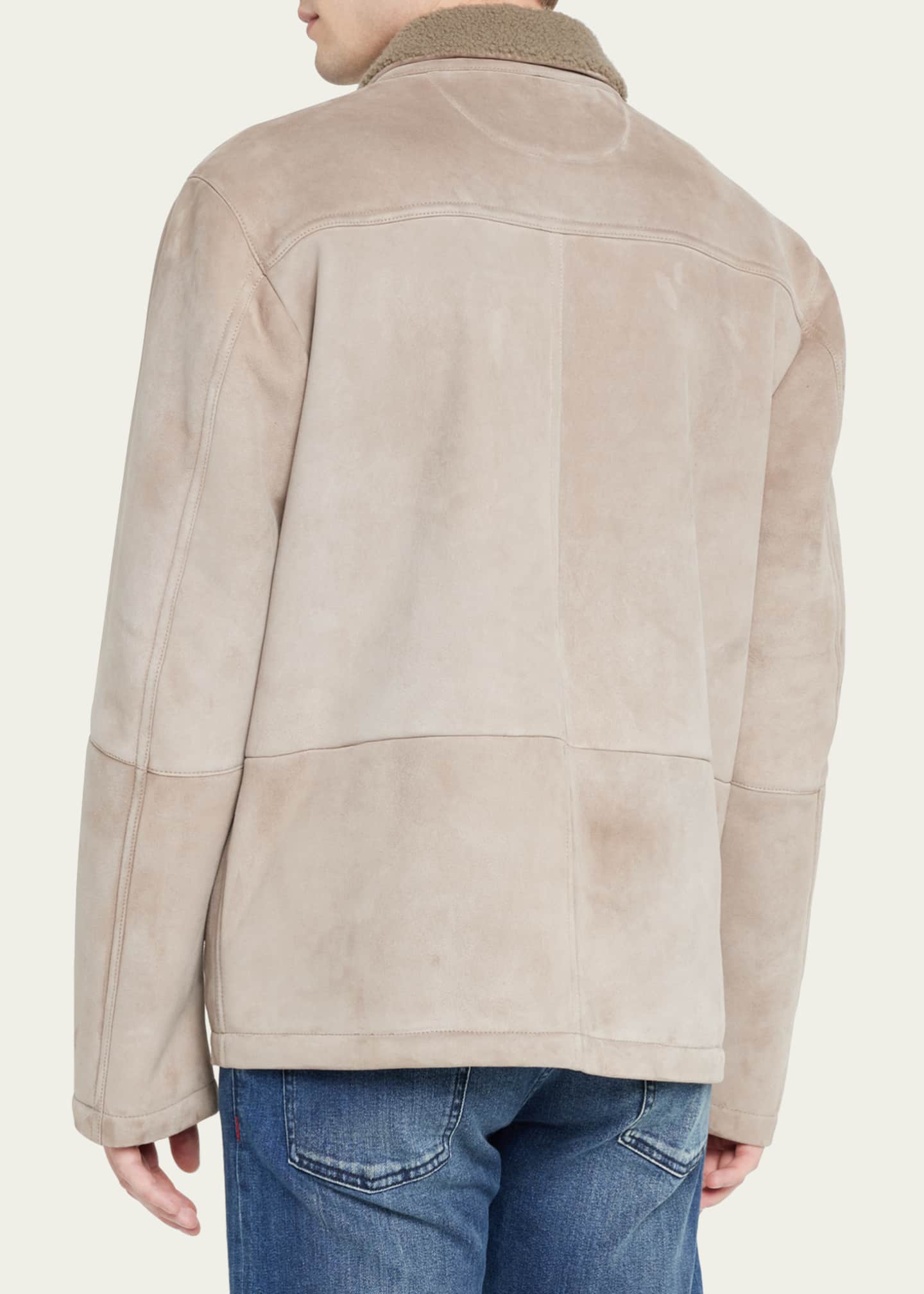 Kiton Men's Exclusive Full-Zip Shearling Shirt Jacket - Bergdorf Goodman