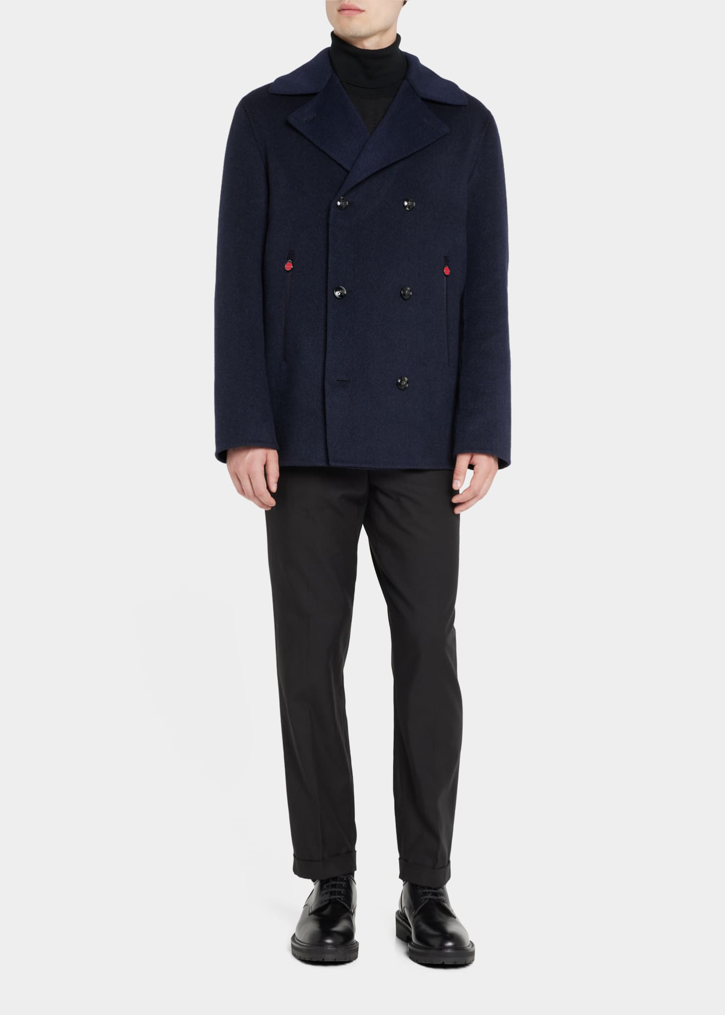 Kiton Men's Double Face Cashmere Peacoat - Bergdorf Goodman