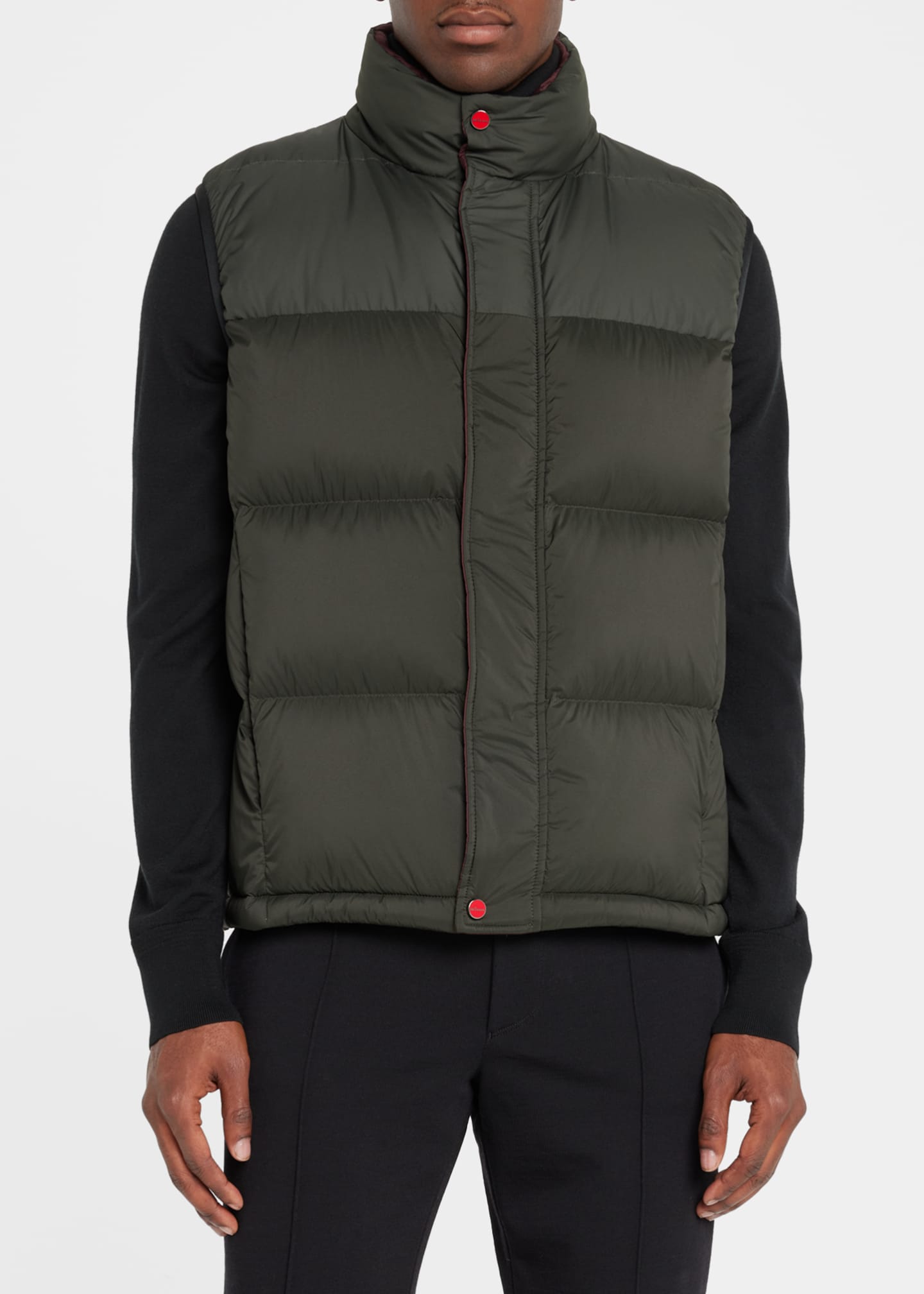 Kiton Men's Quilted Nylon Zip Puffer Vest - Bergdorf Goodman