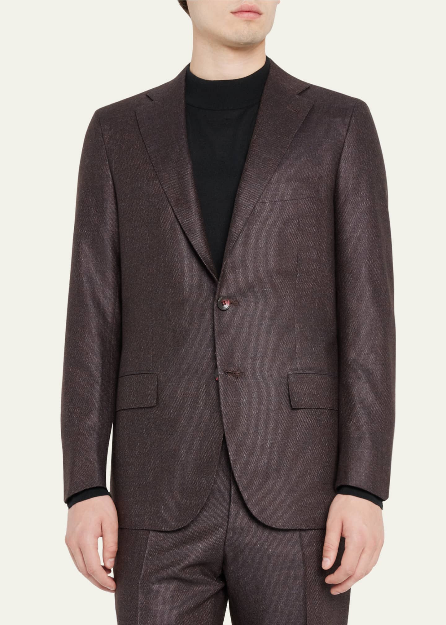 Kiton Men's Cashmere-Blend Nailhead Suit - Bergdorf Goodman