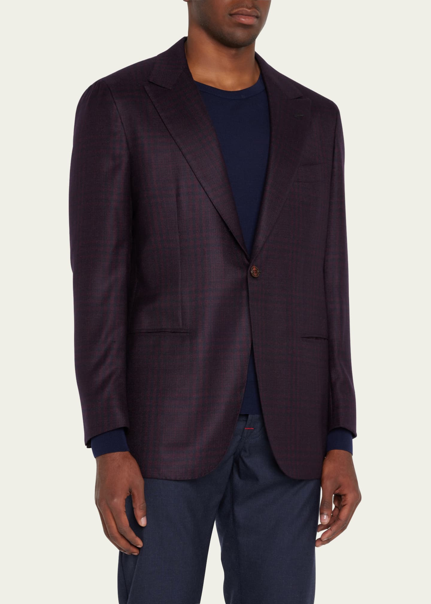 Kiton Men's Plaid Cashmere Sport Coat - Bergdorf Goodman