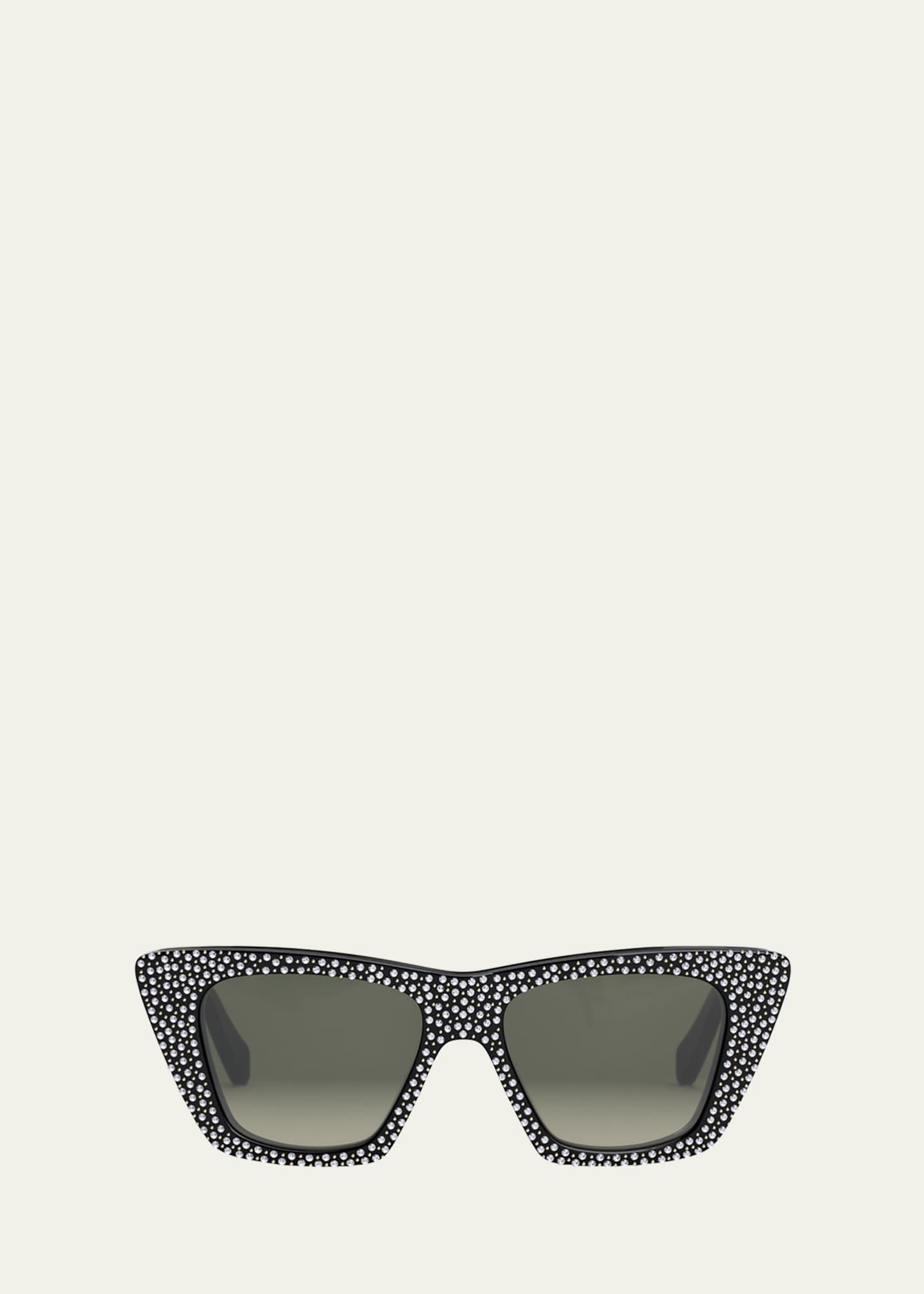 Celine Crystal Embellished Acetate Cat-Eye Sunglasses - Bergdorf Goodman