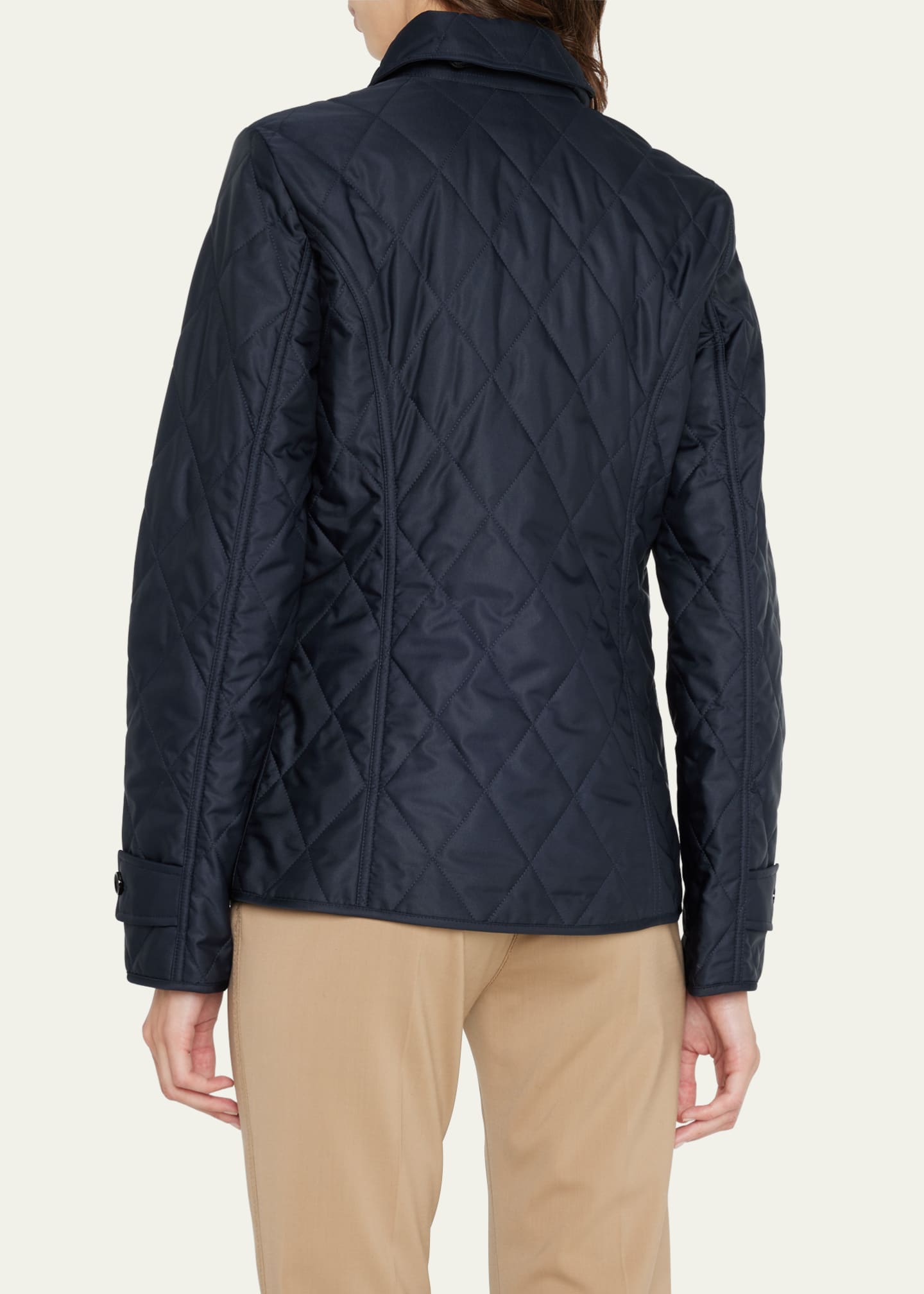 Burberry Collared Diamond Quilted Jacket - Bergdorf Goodman Burberry Collared Diamond Quilted Jacket - Bergdorf Goodman