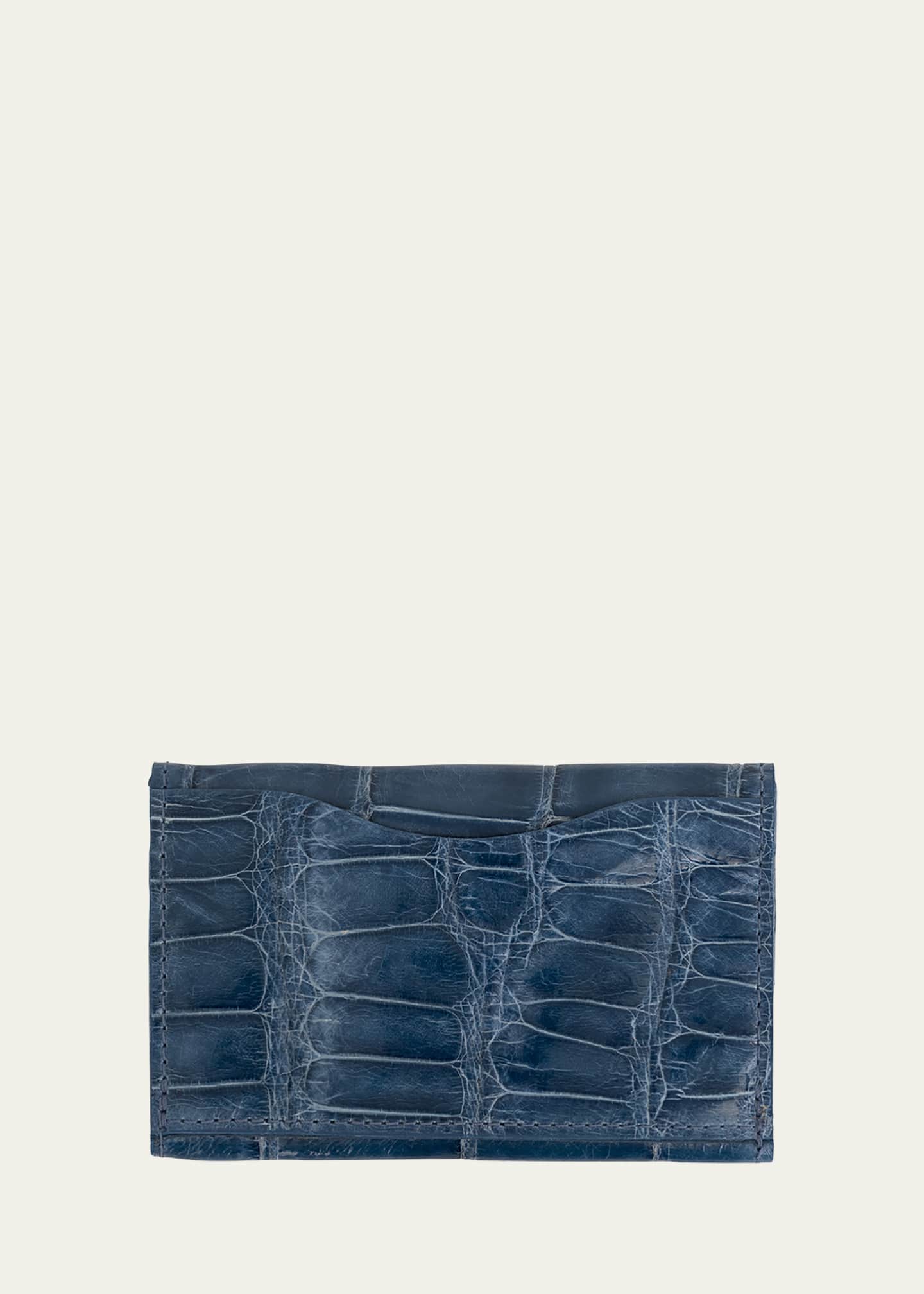 Abas Men's Glazed Alligator Leather Envelope Card Case - Bergdorf Goodman