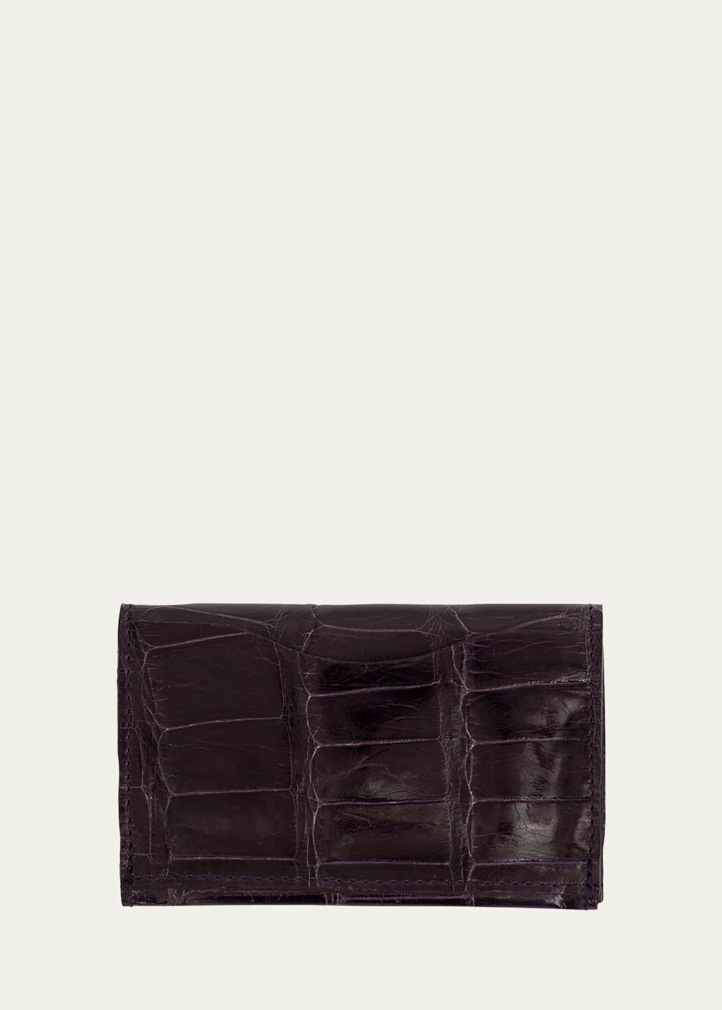 Abas Men's Glazed Alligator Leather Envelope Card Case - Bergdorf Goodman