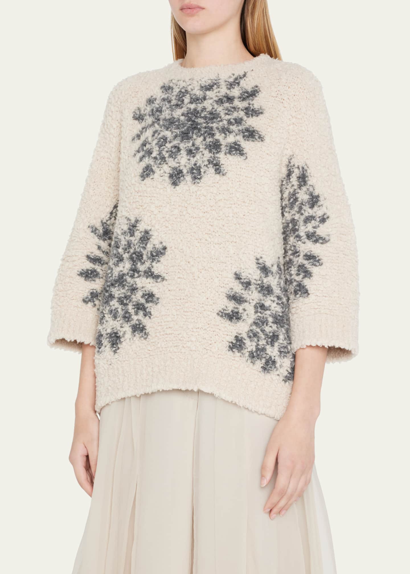 Brunello Cucinelli Snowflake Cashmere Boucle Sweater - Bergdorf Goodman