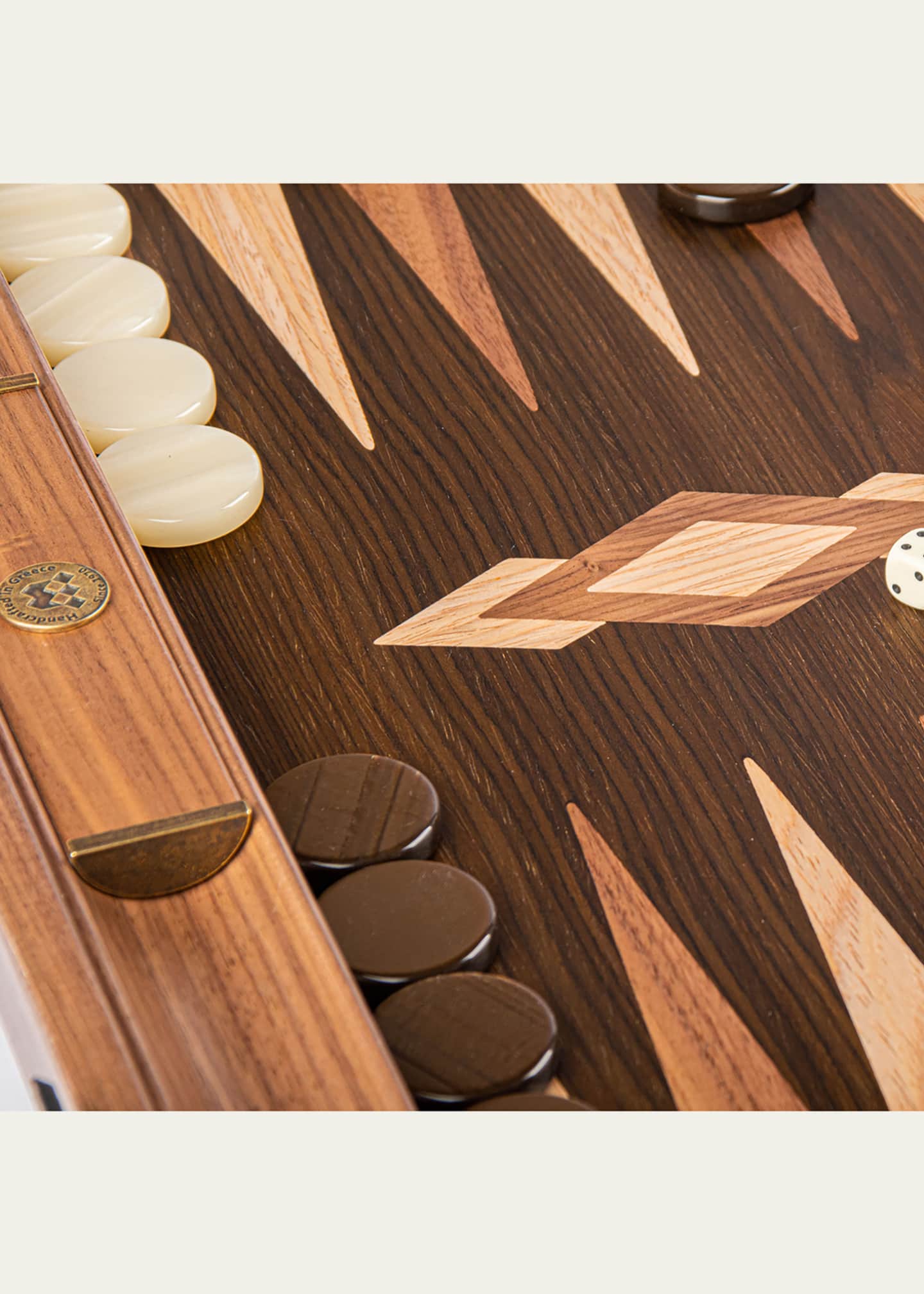 MANOPOULOS Natural Walnut Tree Trunk Backgammon Set - Bergdorf Goodman