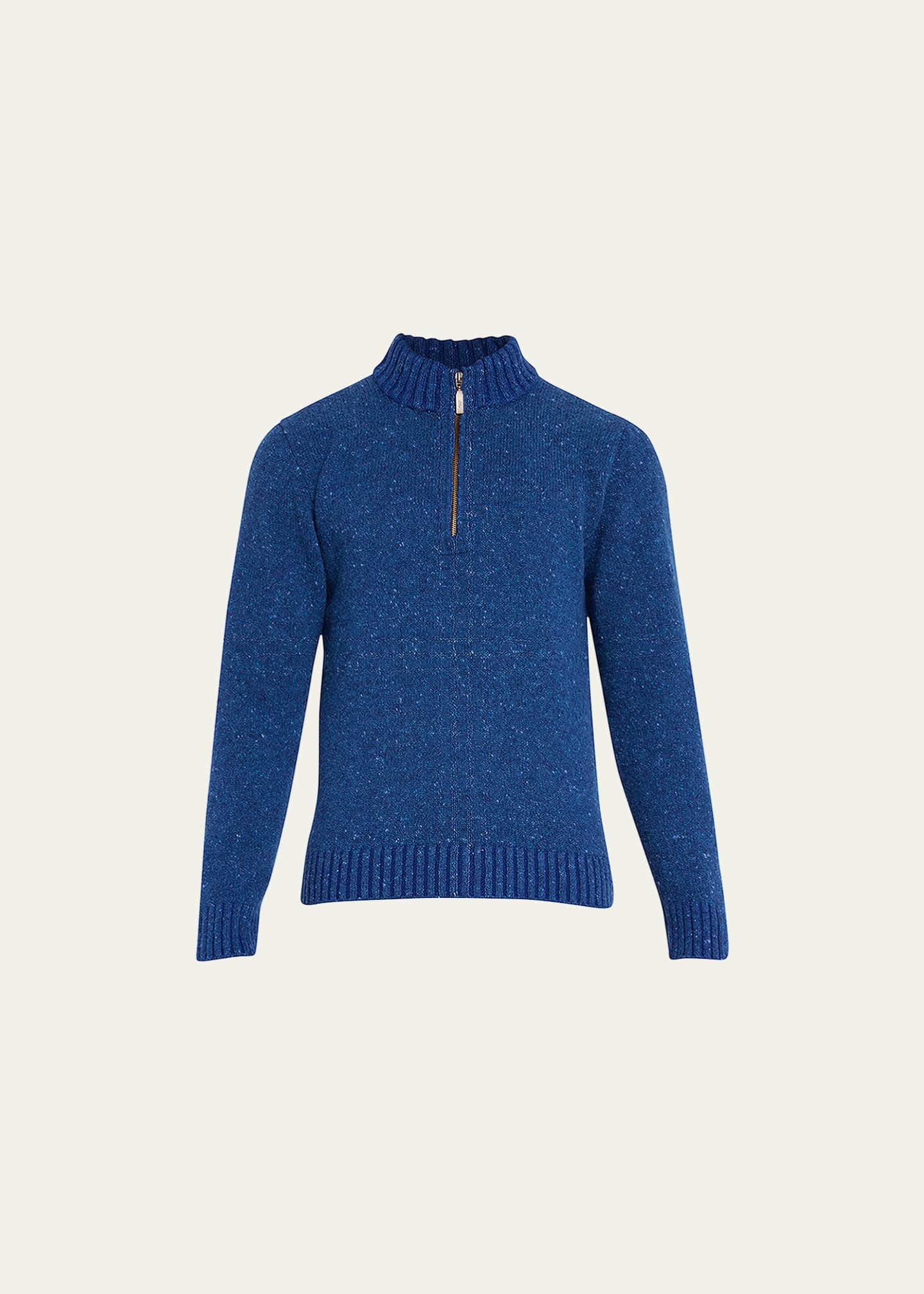 Inis Meain Men's Wool-Cashmere Half-Zip Sweater - Bergdorf Goodman