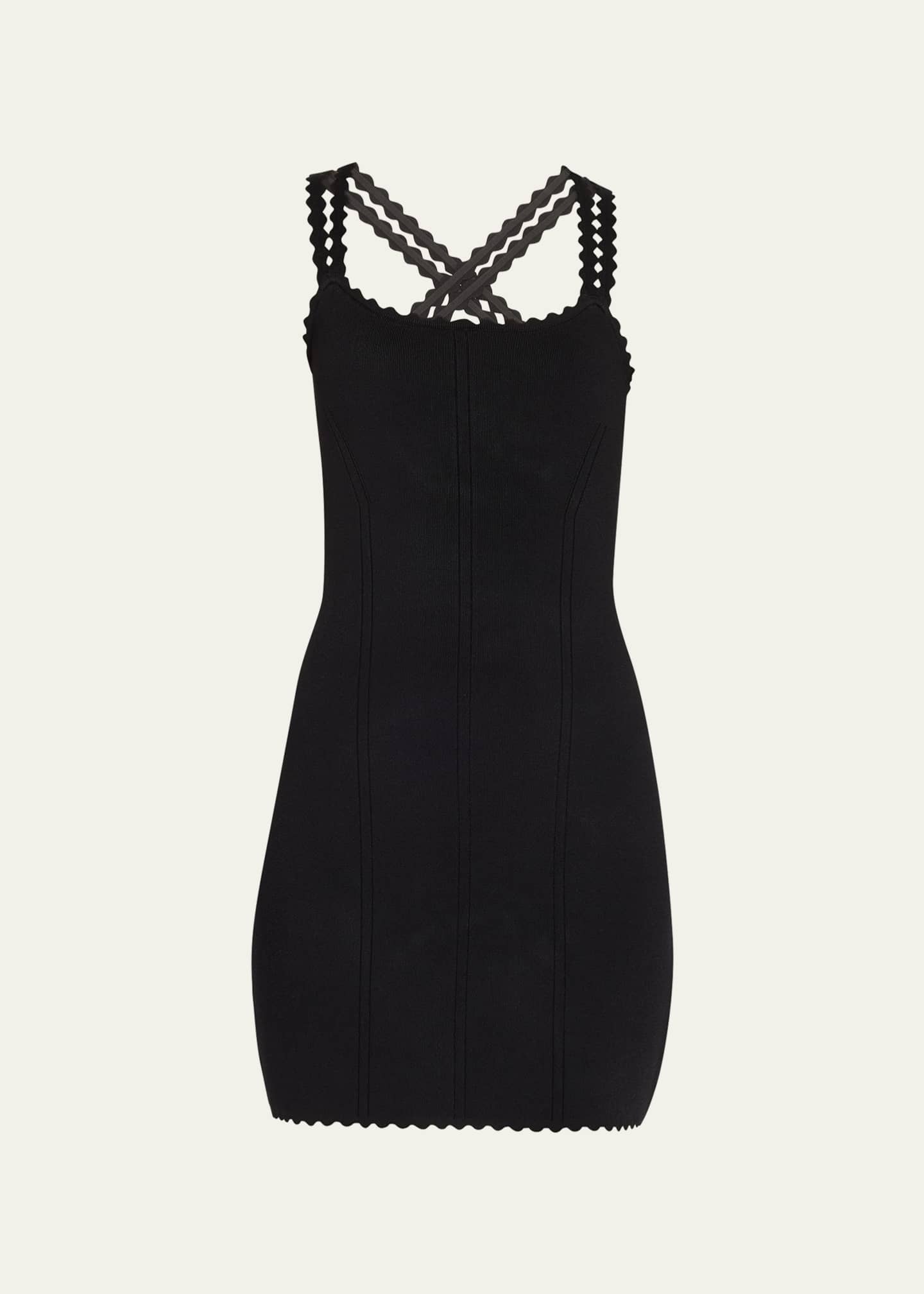 Victoria Beckham Scalloped Strap Mini Dress - Bergdorf Goodman