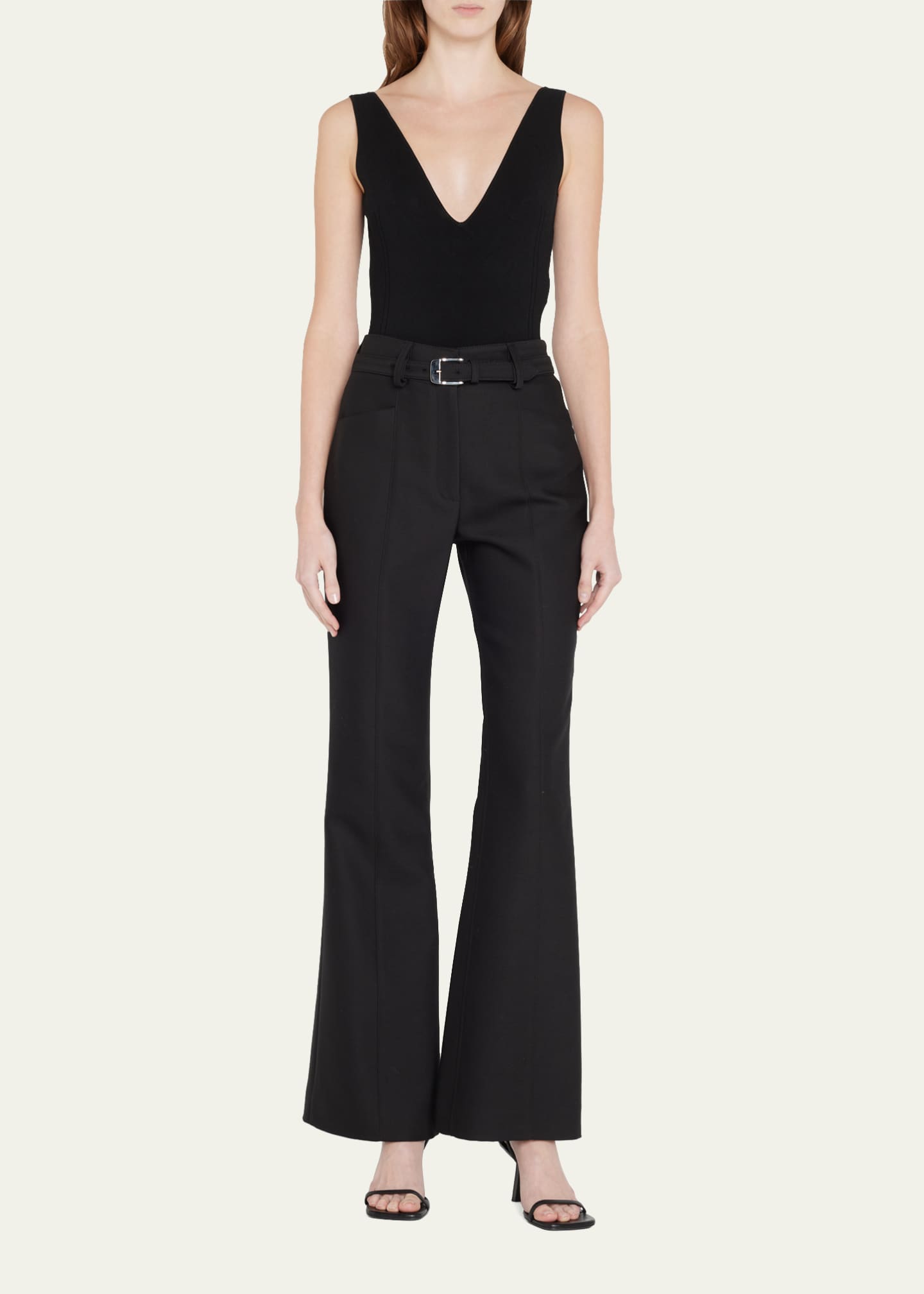 Victoria Beckham Open Back V-Neck Bodysuit - Bergdorf Goodman