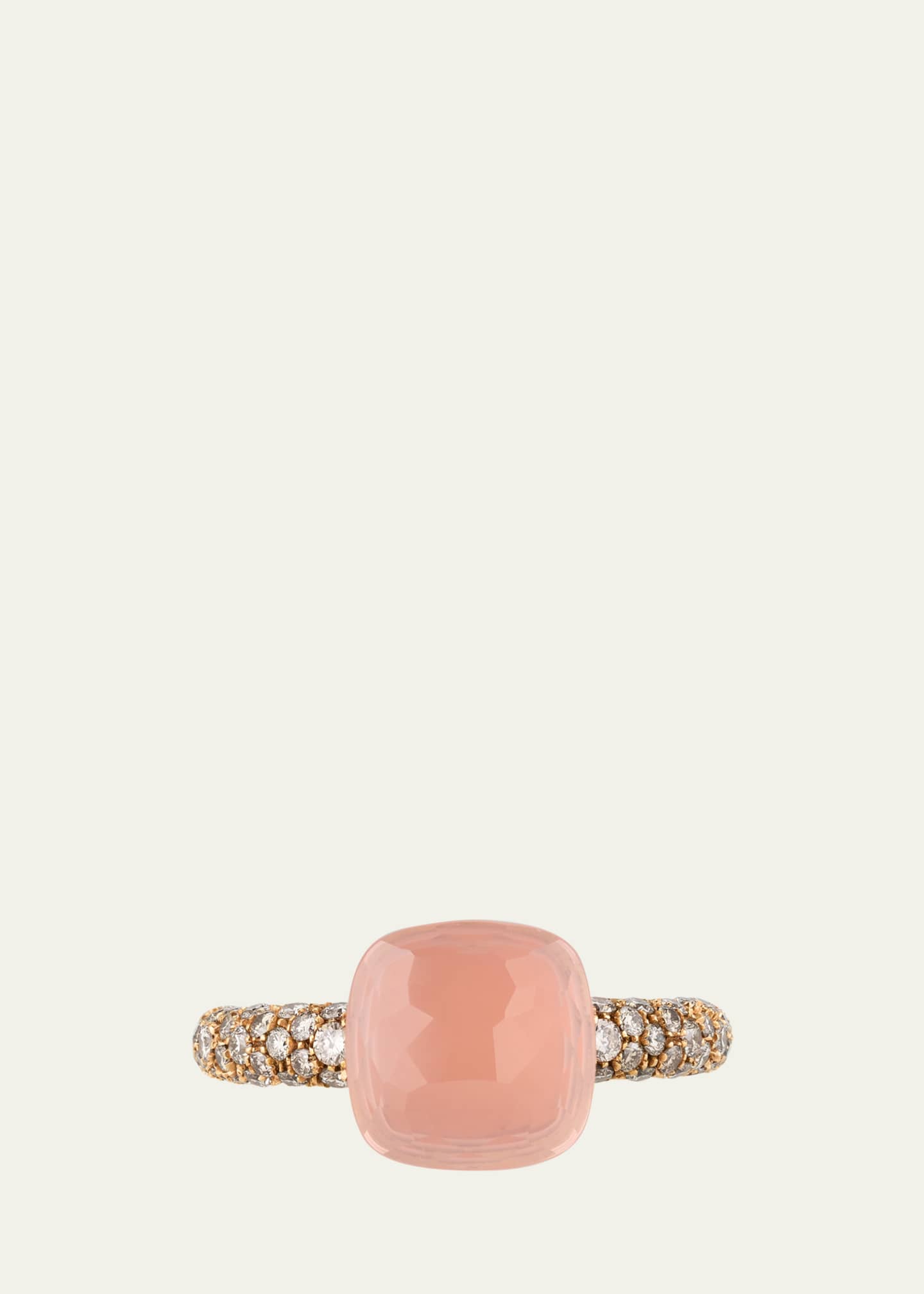 Pomellato 18K Gold Nudo Classic Rose Quartz Diamond Ring - Bergdorf Goodman