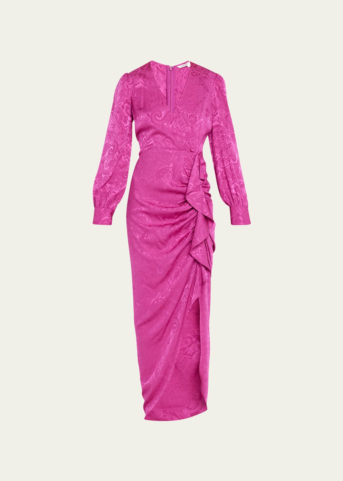 Veronica Beard Weiss Printed Long Sleeve Ruffle Maxi Dress - Bergdorf ...