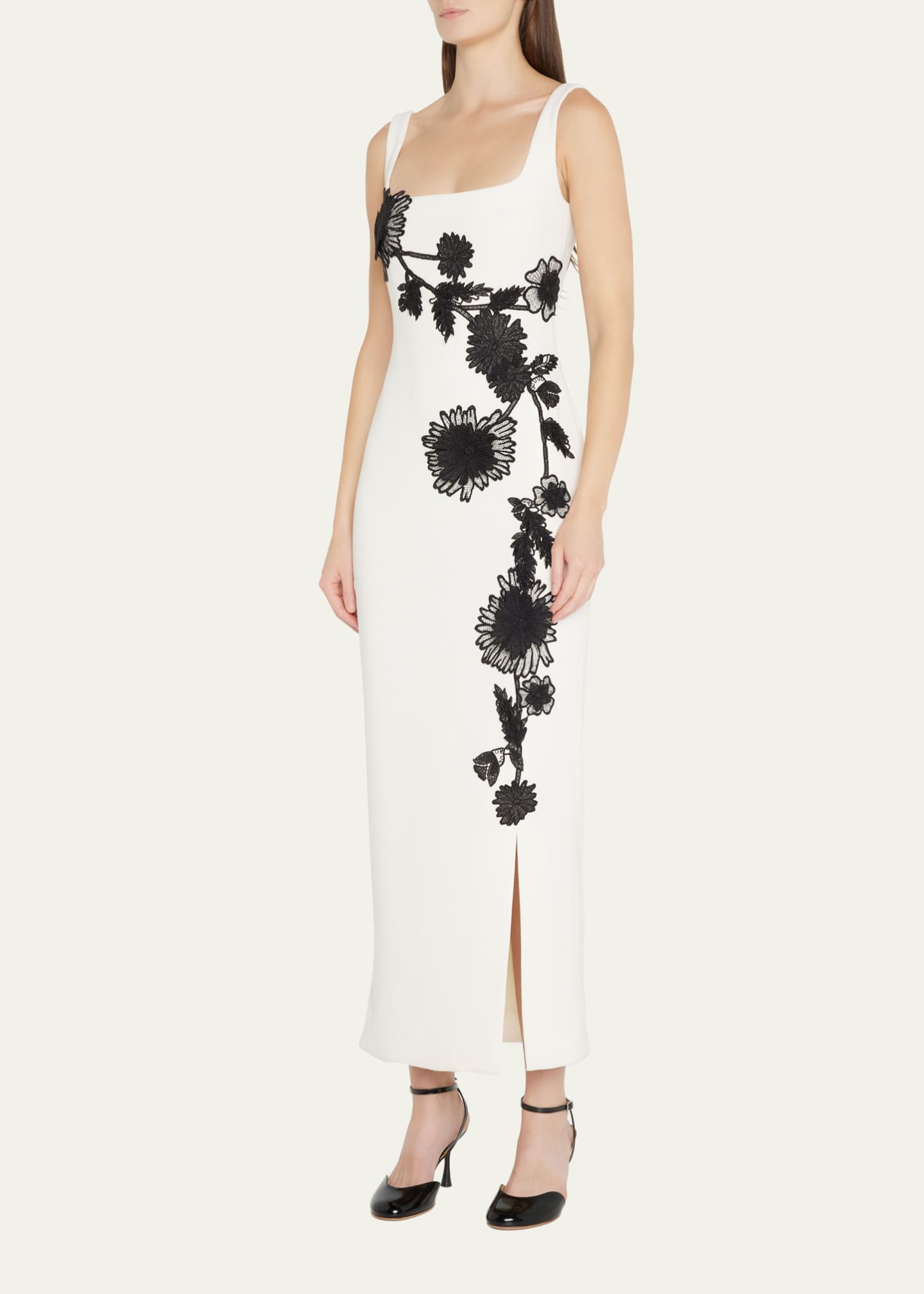 Lela Rose Floral Lace Embroidered Pencil Dress Bergdorf Goodman