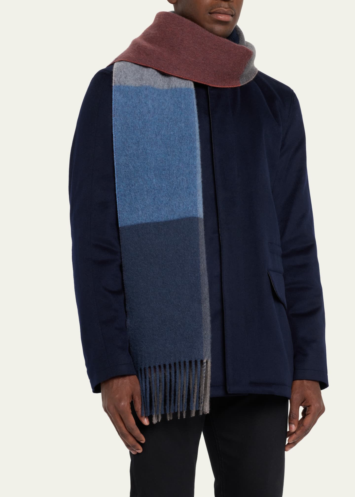 Eton Men's Color Block Cashmere Scarf - Bergdorf Goodman