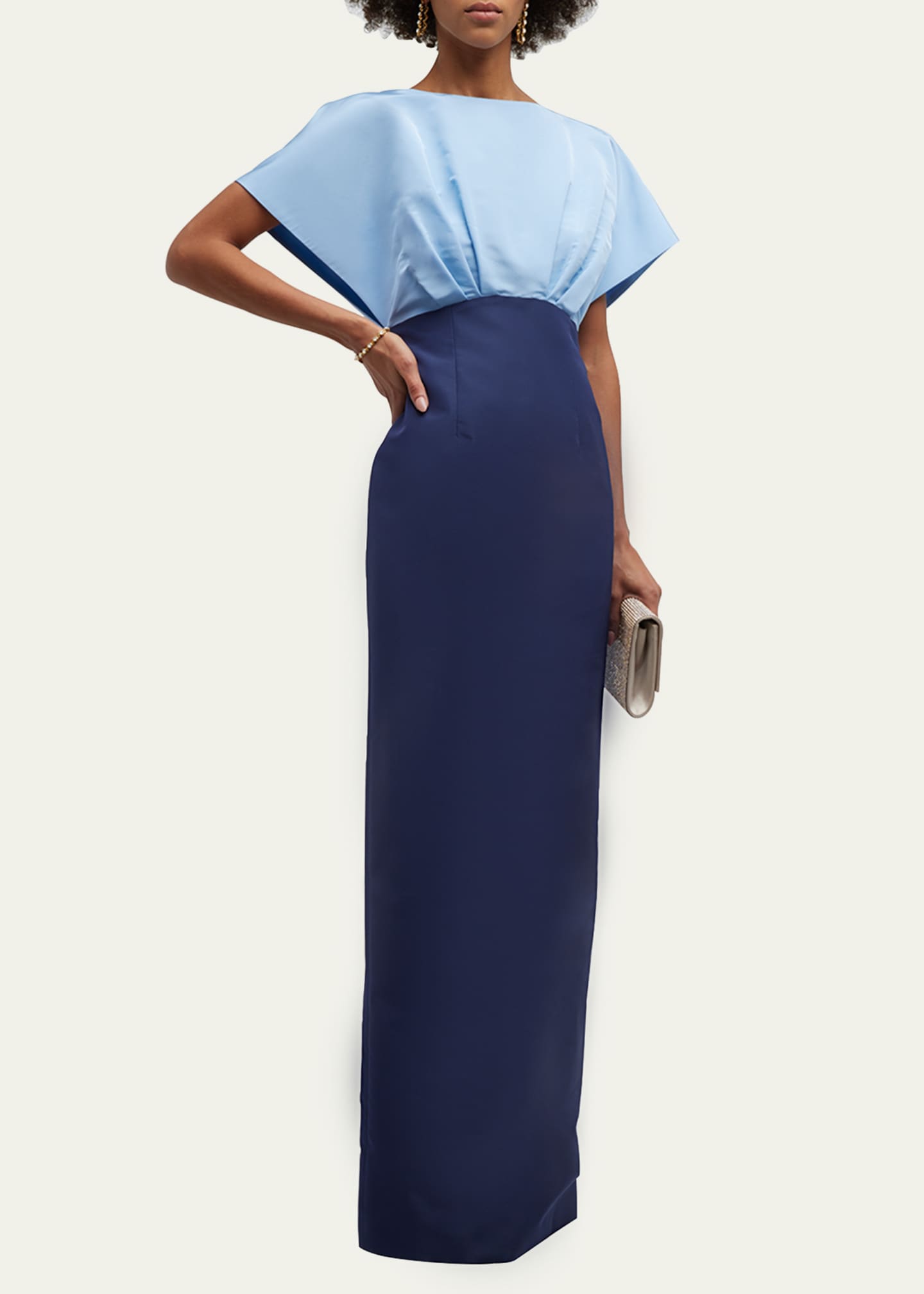 Carolina Herrera Fan Bodice Column Gown - Bergdorf Goodman