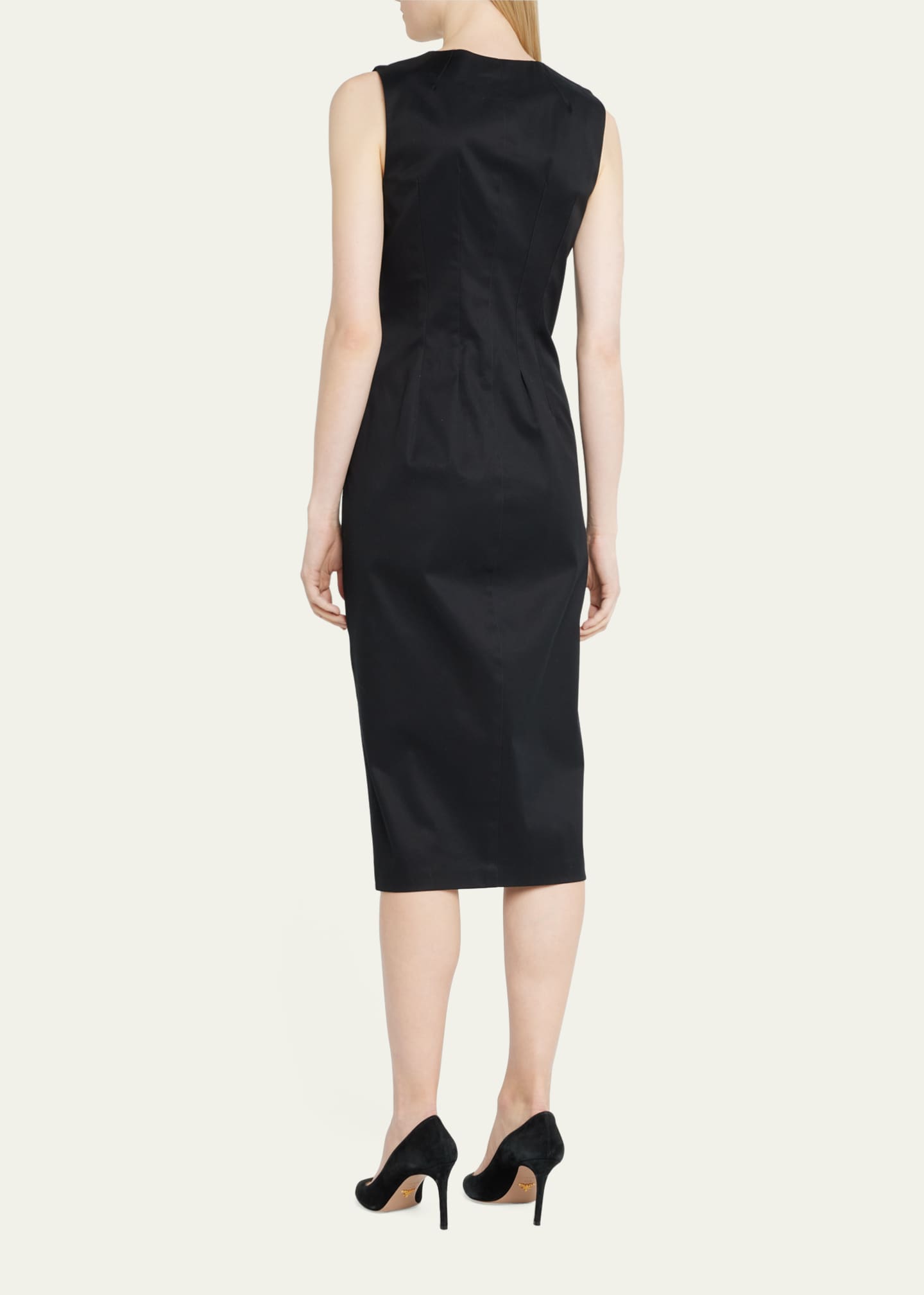 Carolina Herrera Sleeveless Zip-Front Midi Dress - Bergdorf Goodman