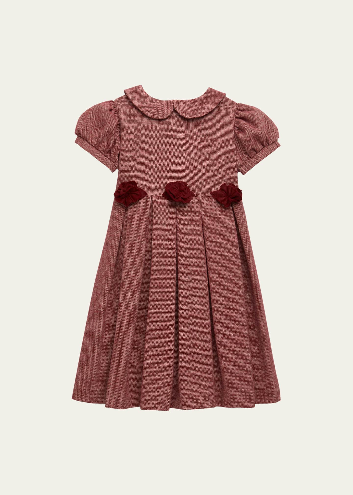 MARIELLA FERRARI Girl's Rose Applique Dress, Size 3-10 - Bergdorf Goodman