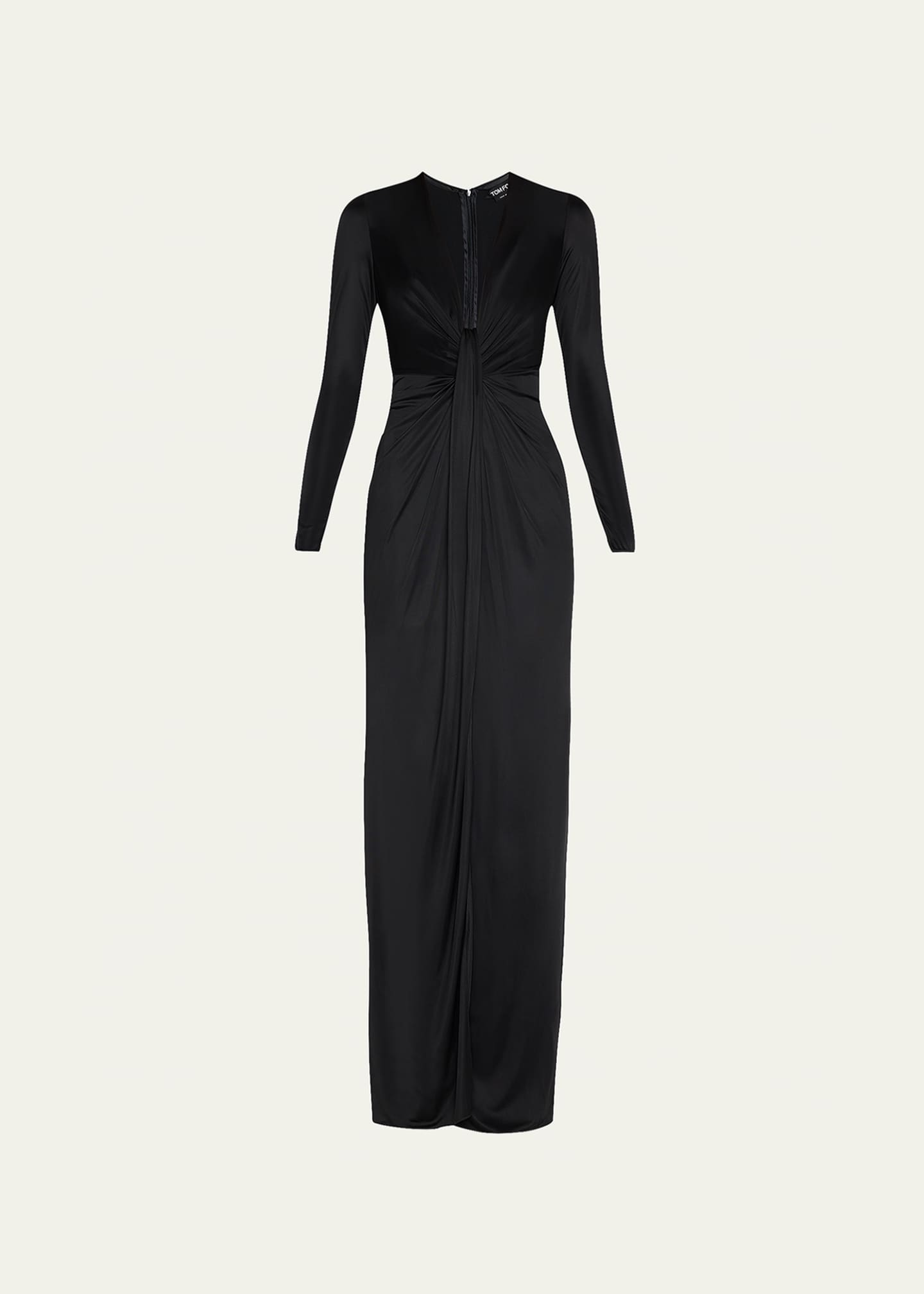 TOM FORD Deep-V Draped Front Gown - Bergdorf Goodman