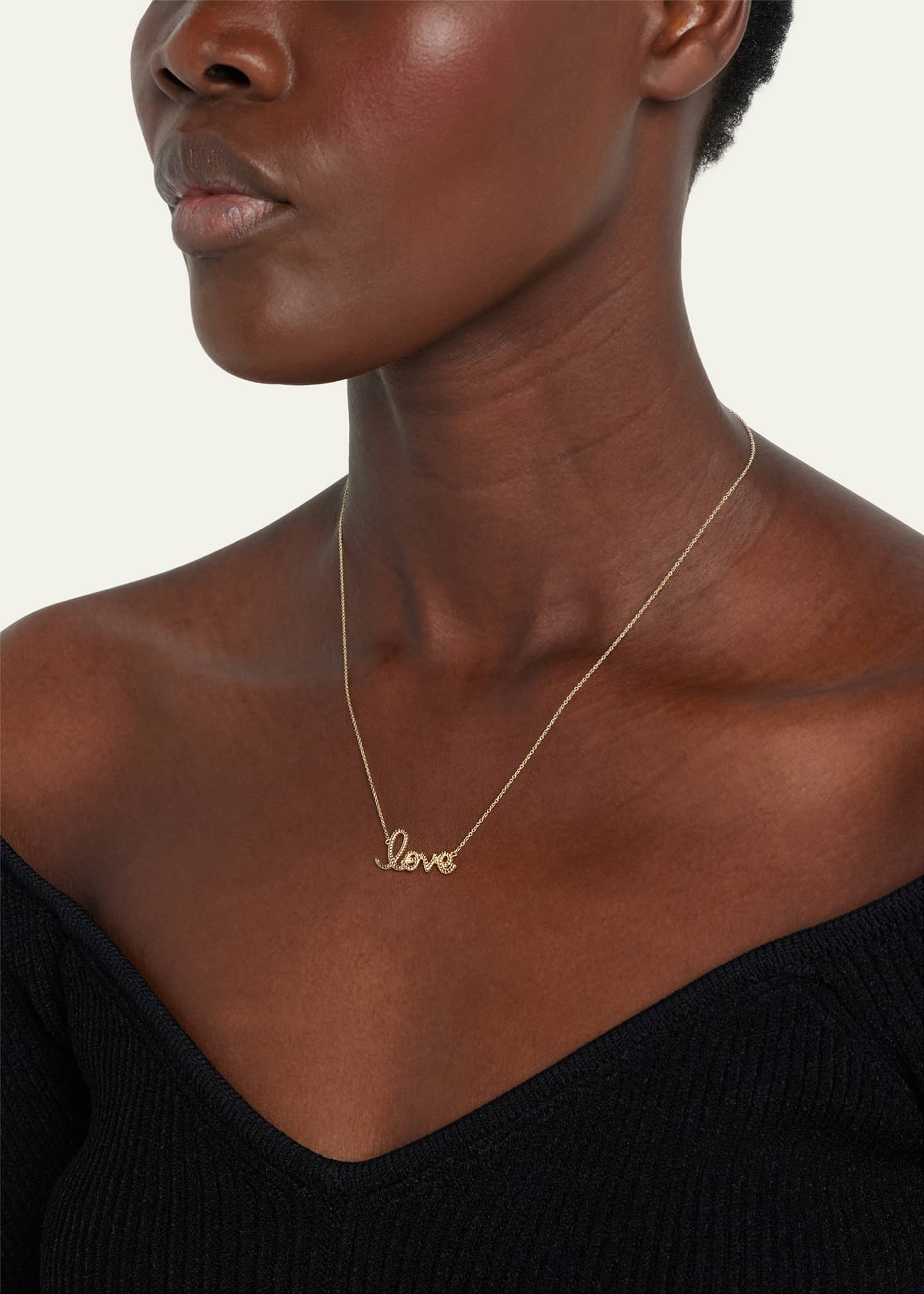 Sydney Evan 14K Yellow Gold Medium Rope Love Pendant Necklace ...
