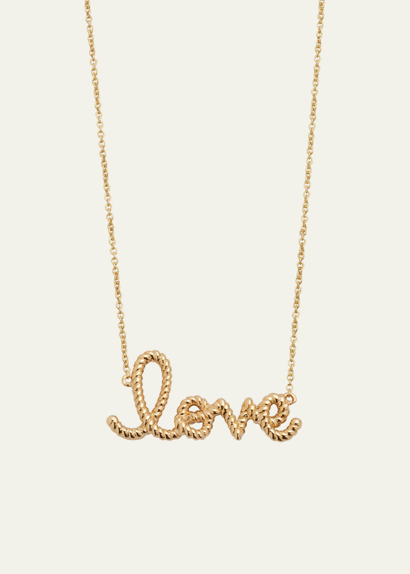 Sydney Evan 14K Yellow Gold Medium Rope Love Pendant Necklace ...
