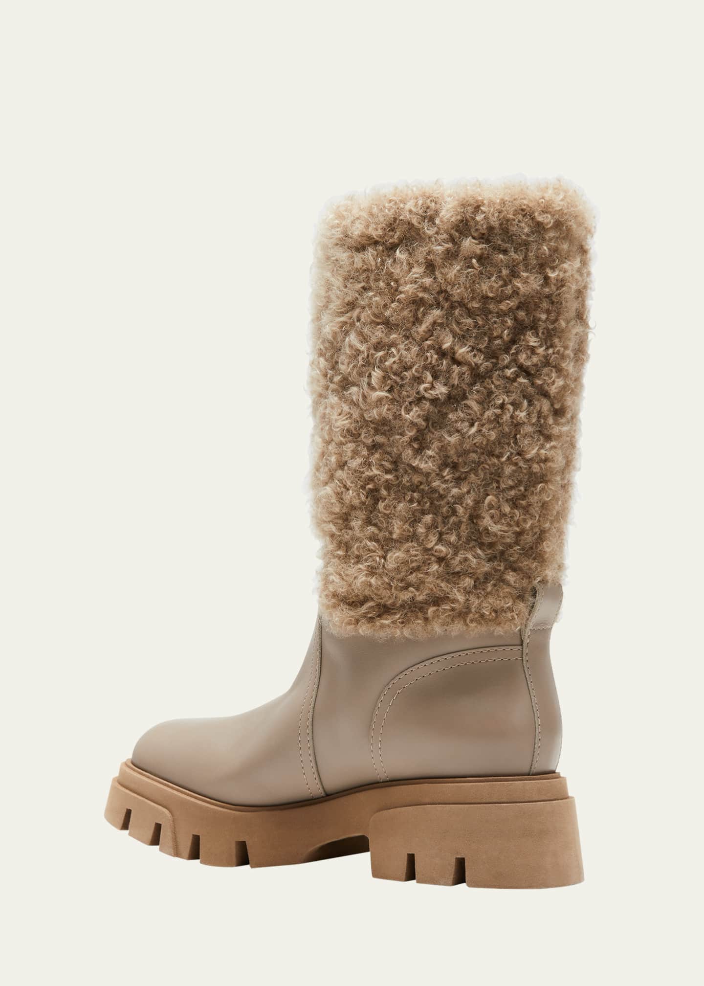 Brunello Cucinelli Shearling Leather Moto Boots - Bergdorf Goodman