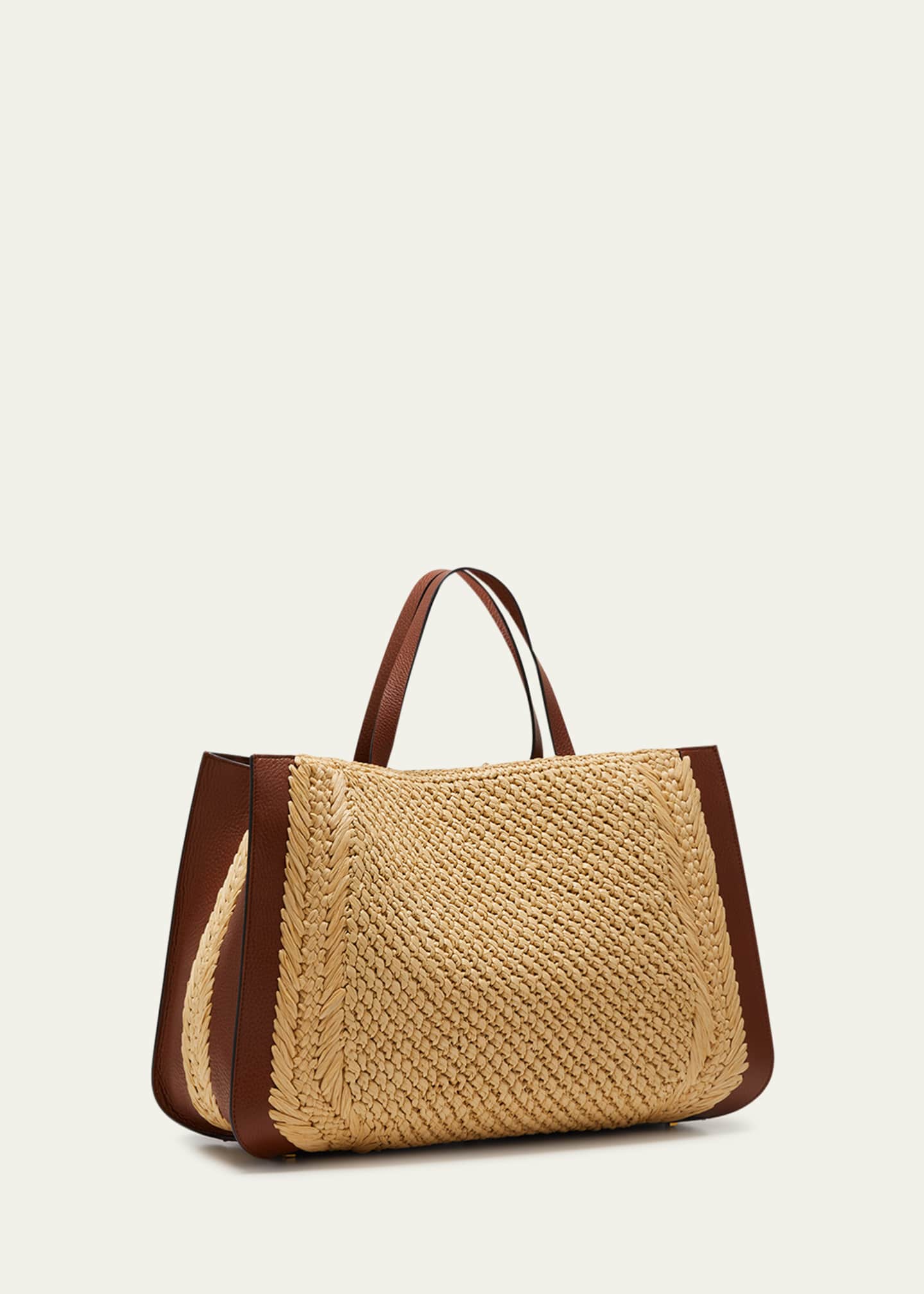 Valentino Garavani VLOGO Raffia Tote Bag - Bergdorf Goodman