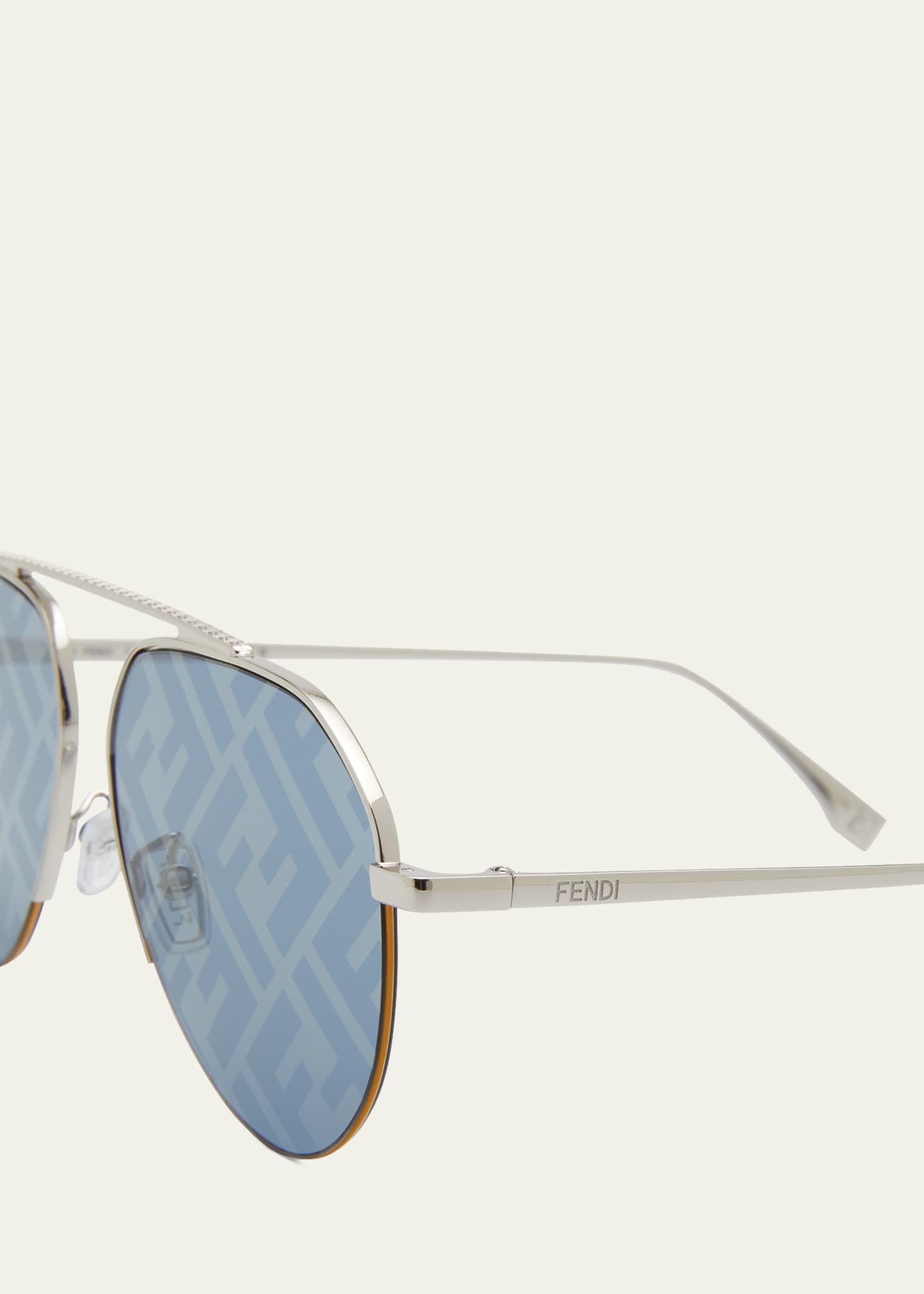 Fendi Men's Monogram Lens Metal Aviator Sunglasses - Bergdorf Goodman