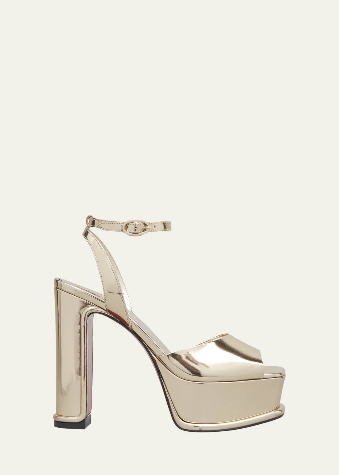 Christian Louboutin Amali Metallic Red Sole Platform Sandals - Bergdorf ...