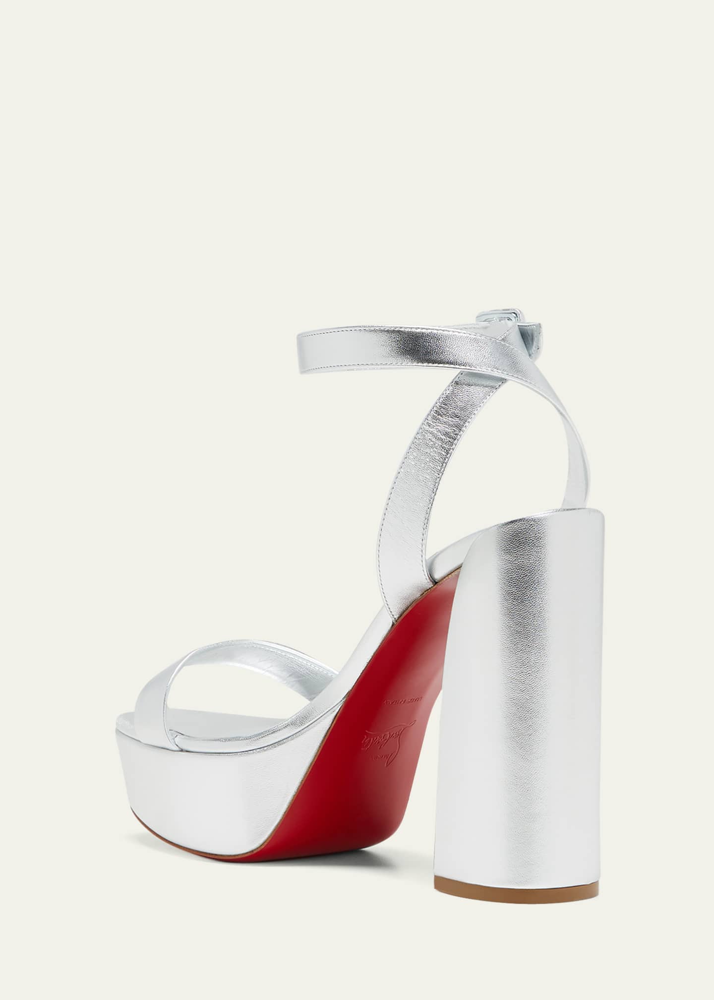 Christian Louboutin Movida Sabina Metallic Red Sole Platform Sandals ...