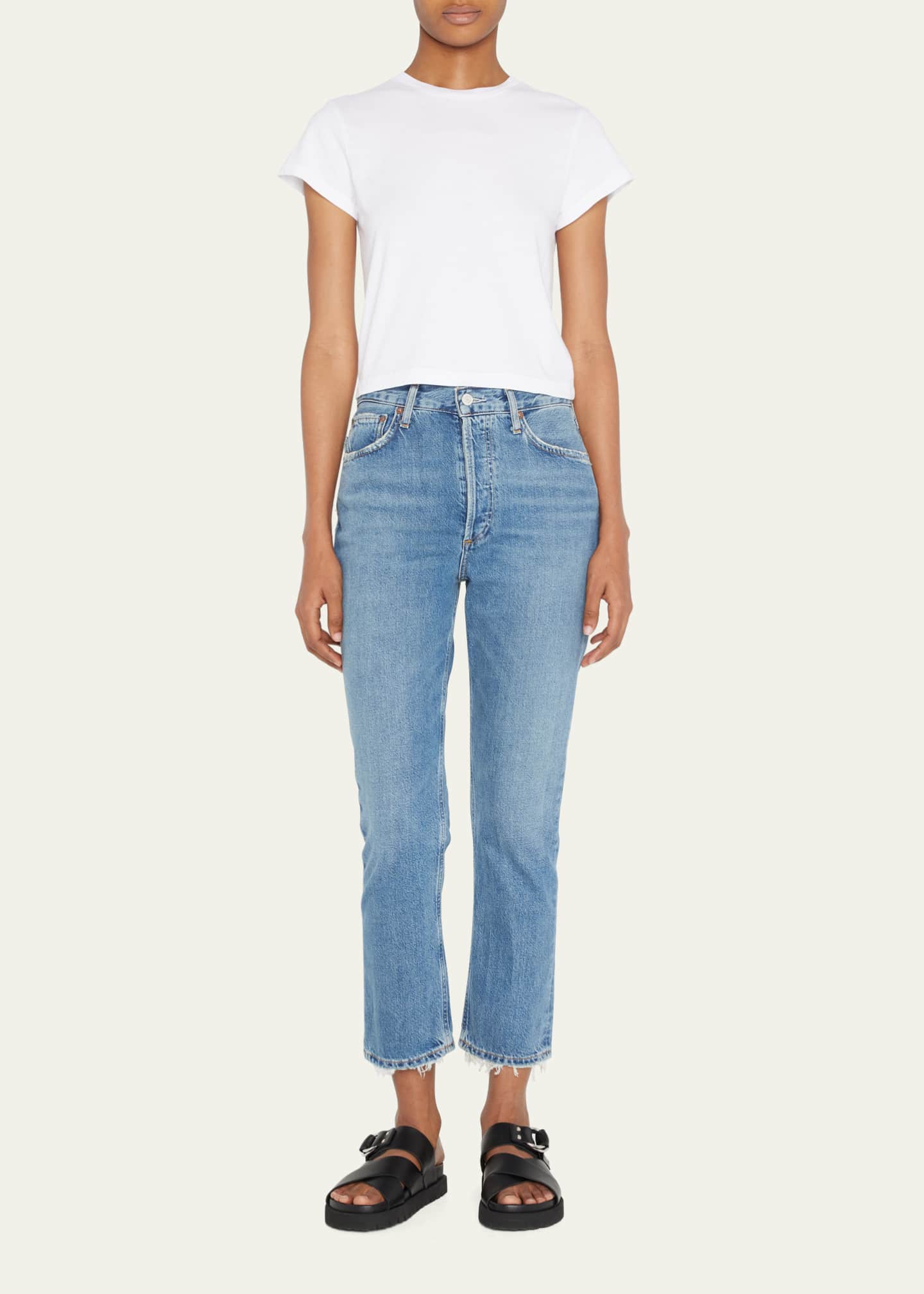 AGOLDE Riley High-Rise Slim Straight Jeans - Bergdorf Goodman