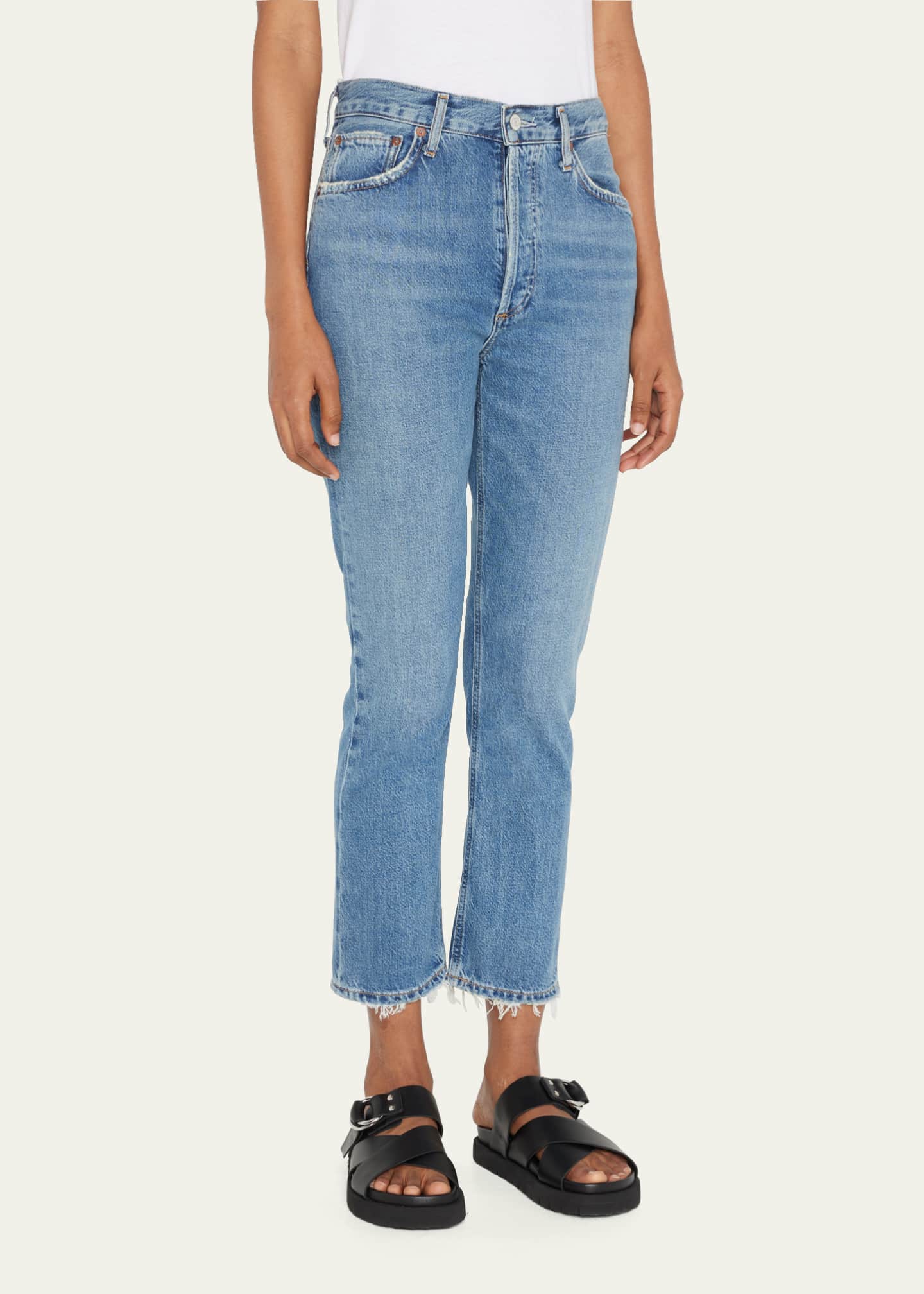 AGOLDE Riley High-Rise Slim Straight Jeans - Bergdorf Goodman