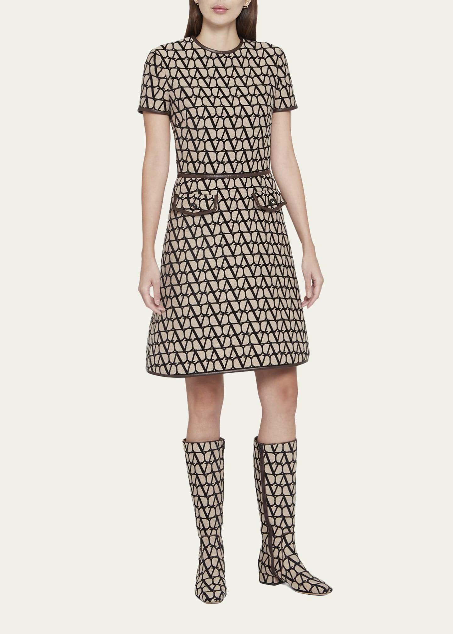 Valentino Garavani VLogo Tall Monogram Boots - Bergdorf Goodman