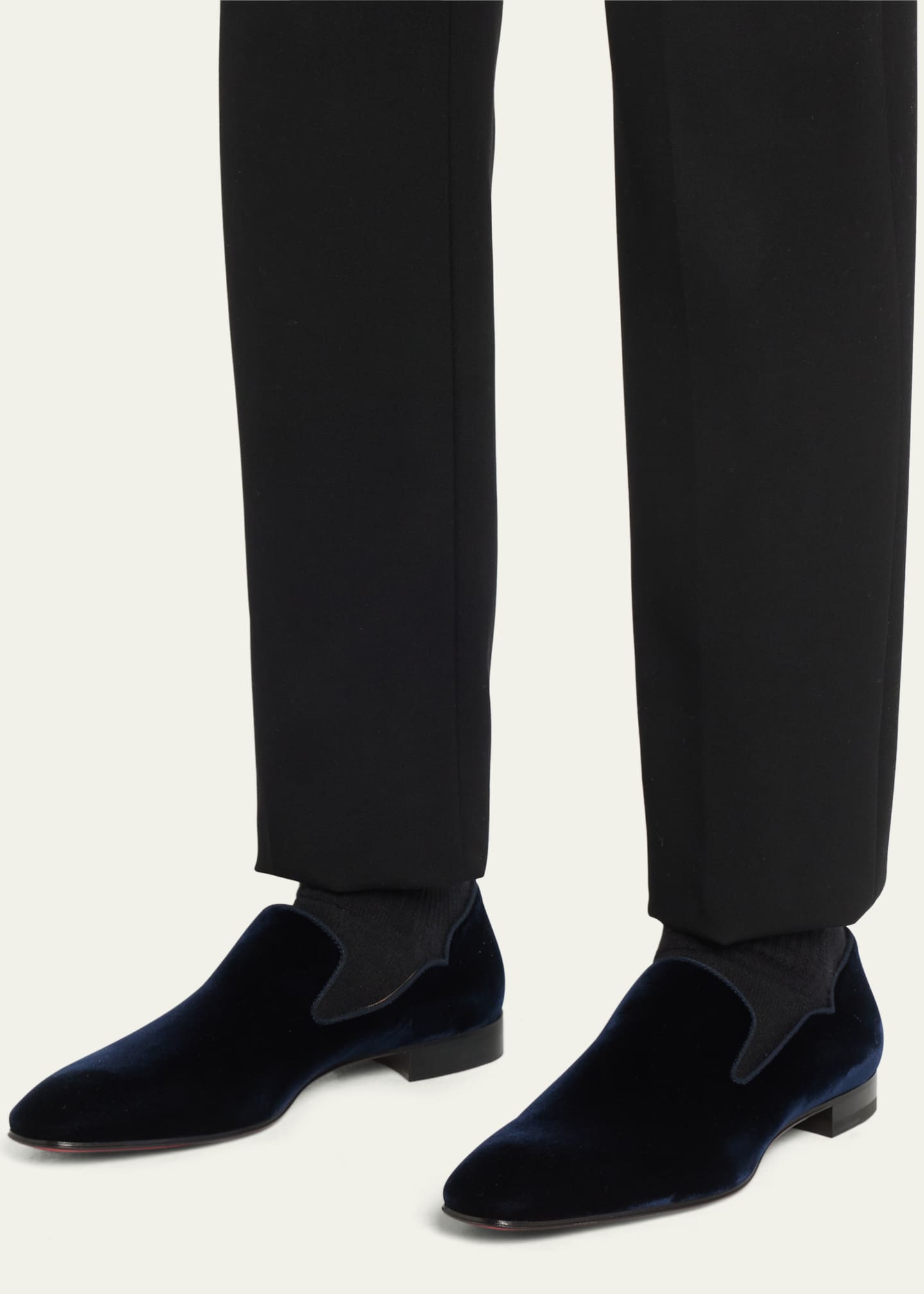 Christian Louboutin Men's Dandy Chick Velvet Loafers - Bergdorf Goodman