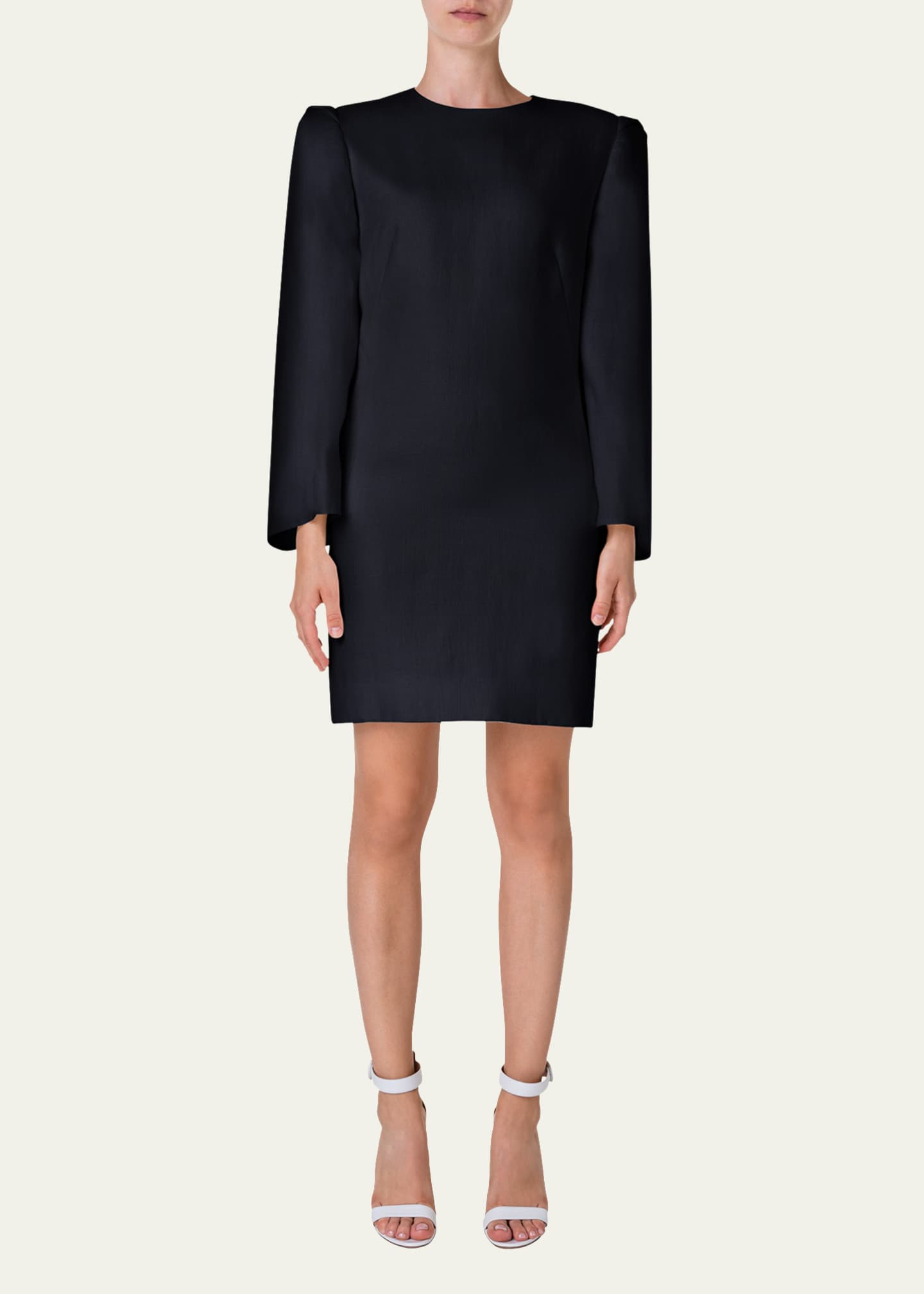 Akris Linen Sheath Dress w/ Trumpet Sleeves - Bergdorf Goodman