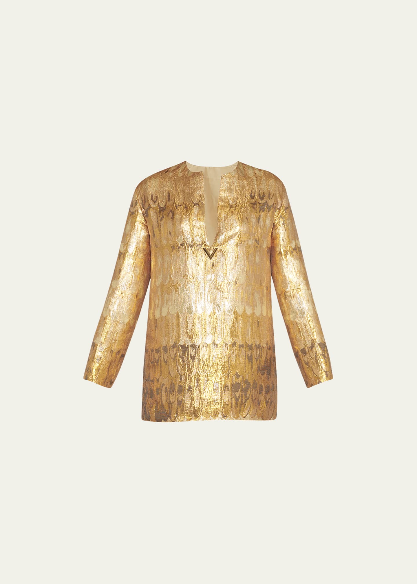 Valentino Garavani Broccato Golden Wings Tunic Dress - Bergdorf Goodman