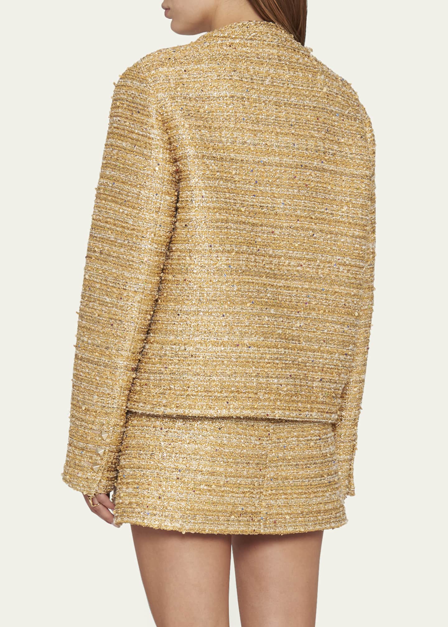 Valentino Garavani Embellished Gold Tweed Jacket - Bergdorf Goodman