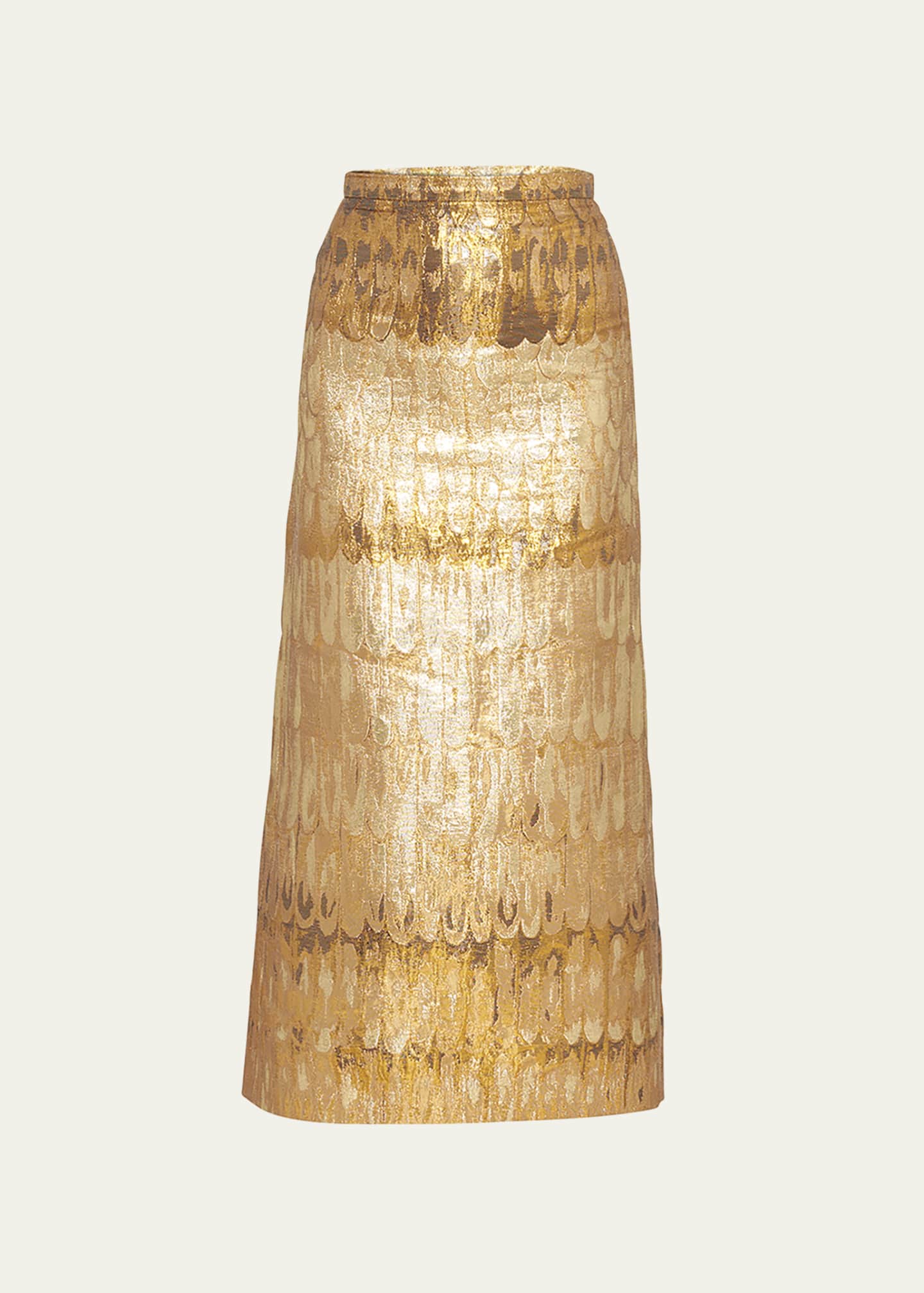 Valentino Garavani Broccato Golden Wings Maxi Skirt - Bergdorf Goodman