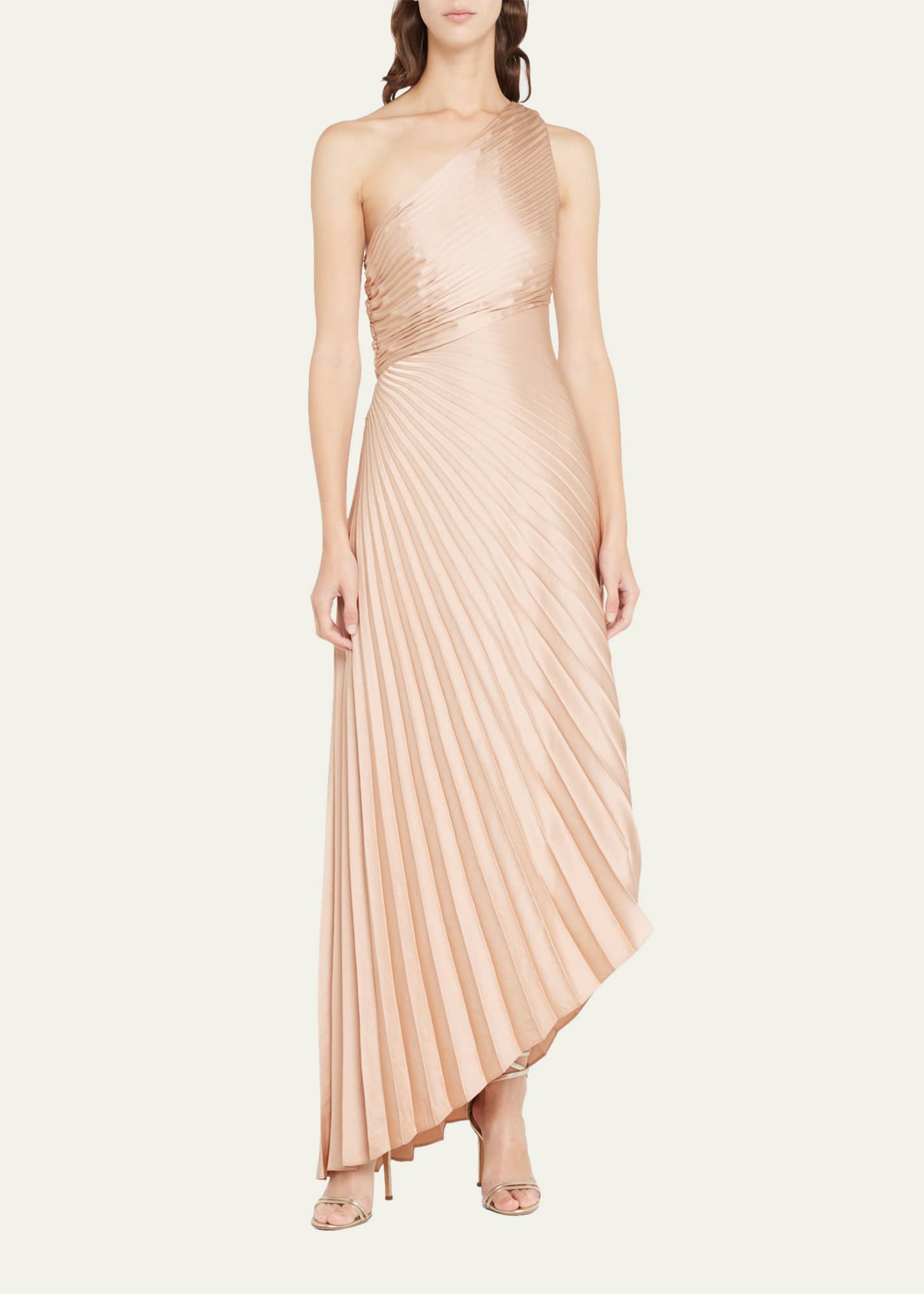A.L.C. Delfine Pleated One-Shoulder Midi Dress - Bergdorf Goodman