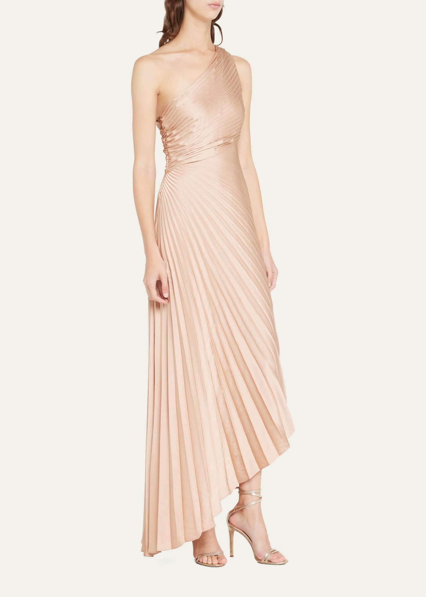 A.L.C. Delfine Pleated One-Shoulder Midi Dress - Bergdorf Goodman