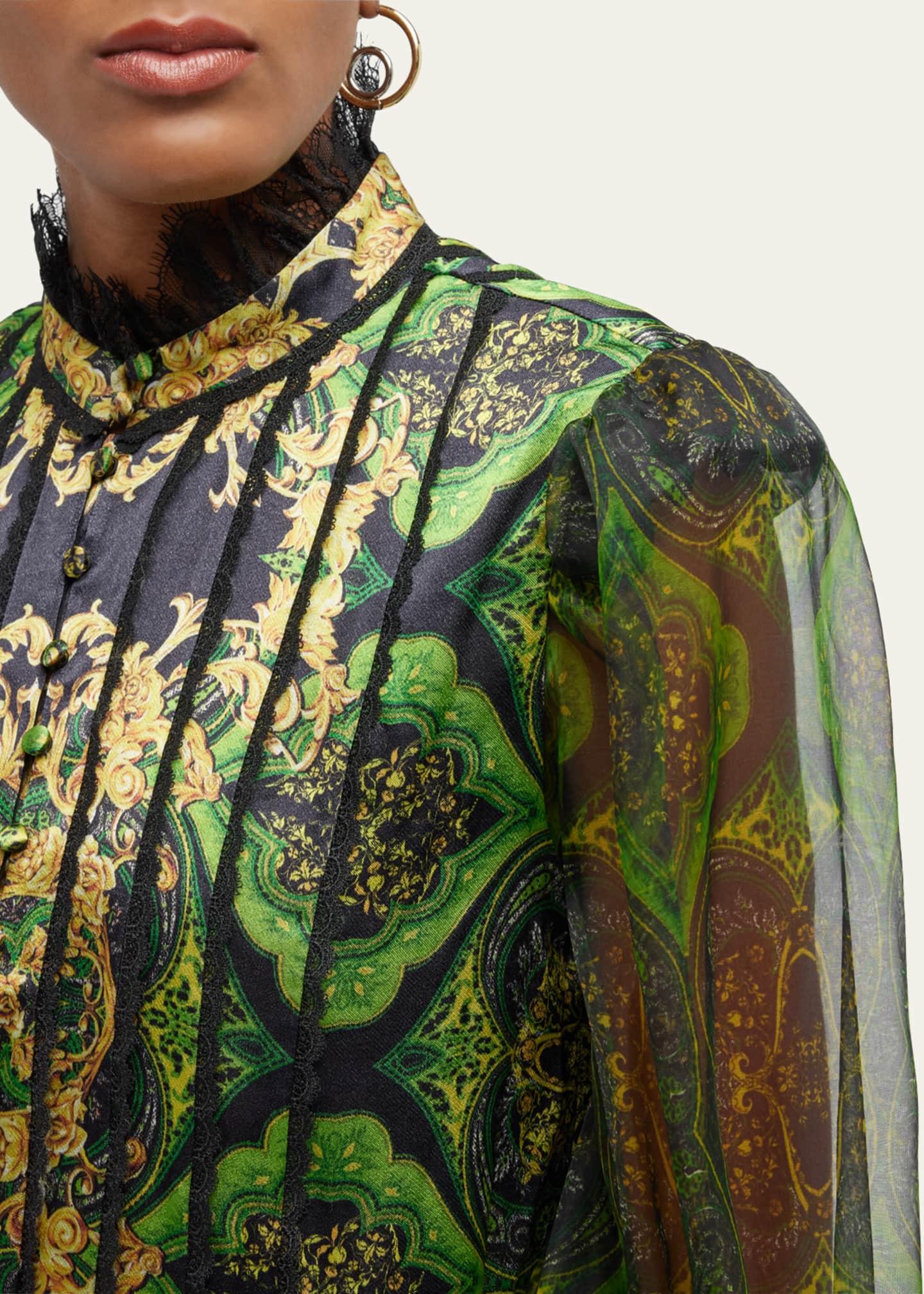 Alice + Olivia Rendezvous Bettina Blouson-Sleeve Top - Bergdorf Goodman