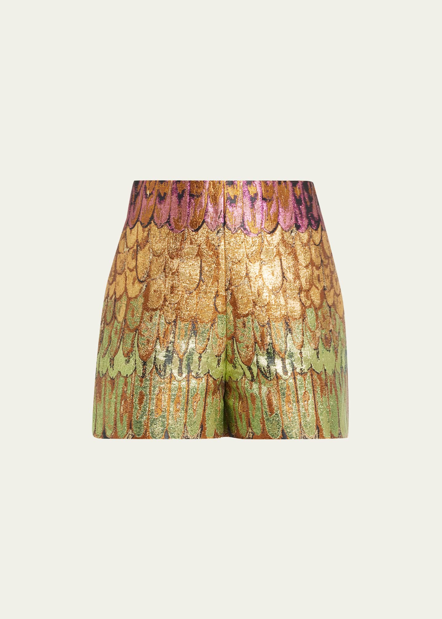 Valentino Garavani Golden Wings Metallic Brocade Shorts - Bergdorf Goodman