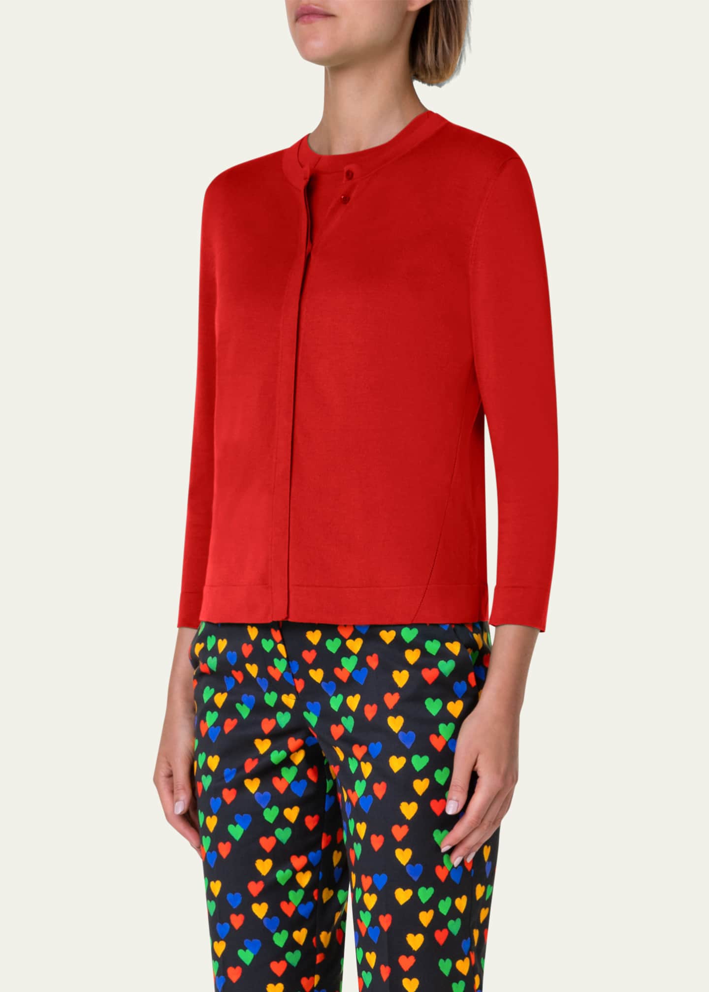 Akris Three-Quarter Knit Cardigan - Bergdorf Goodman