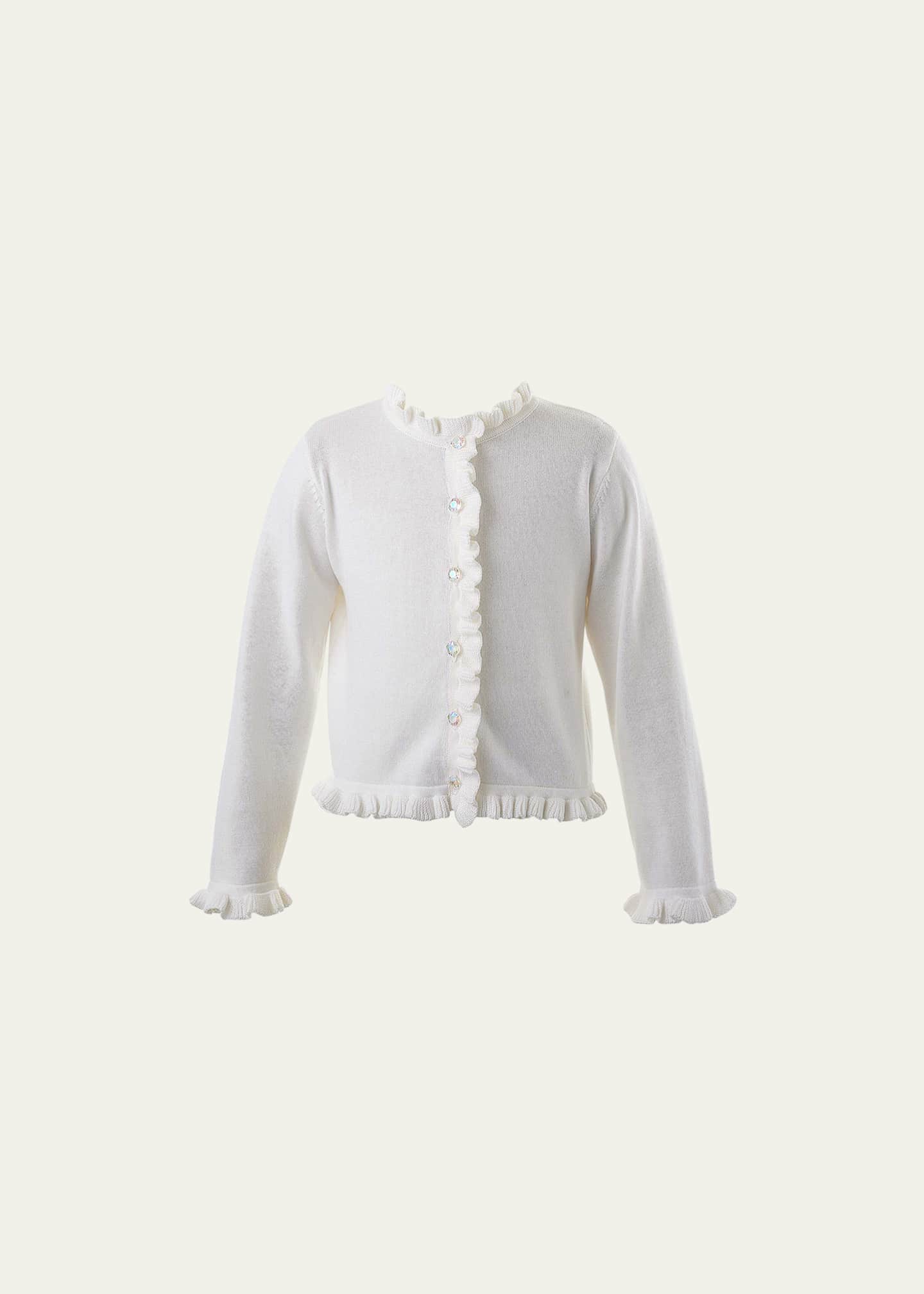 Rachel Riley Girl's Frill Cardigan, Size 2-10 - Bergdorf Goodman