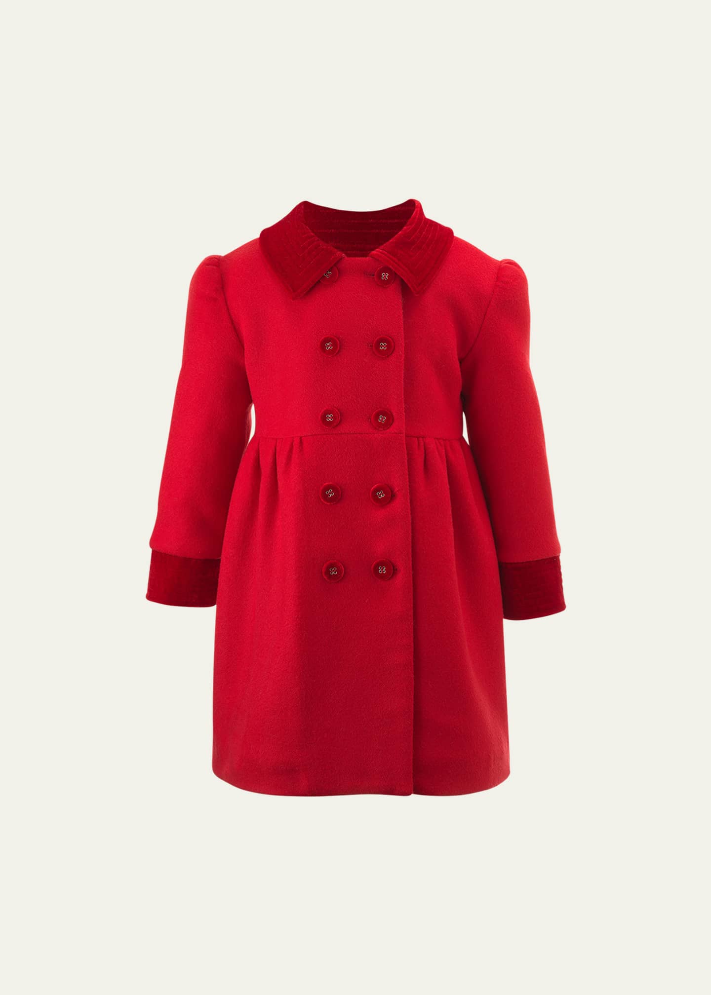 Rachel Riley Girl's Double Breasted Velvet Coat, Size 2-10 - Bergdorf ...