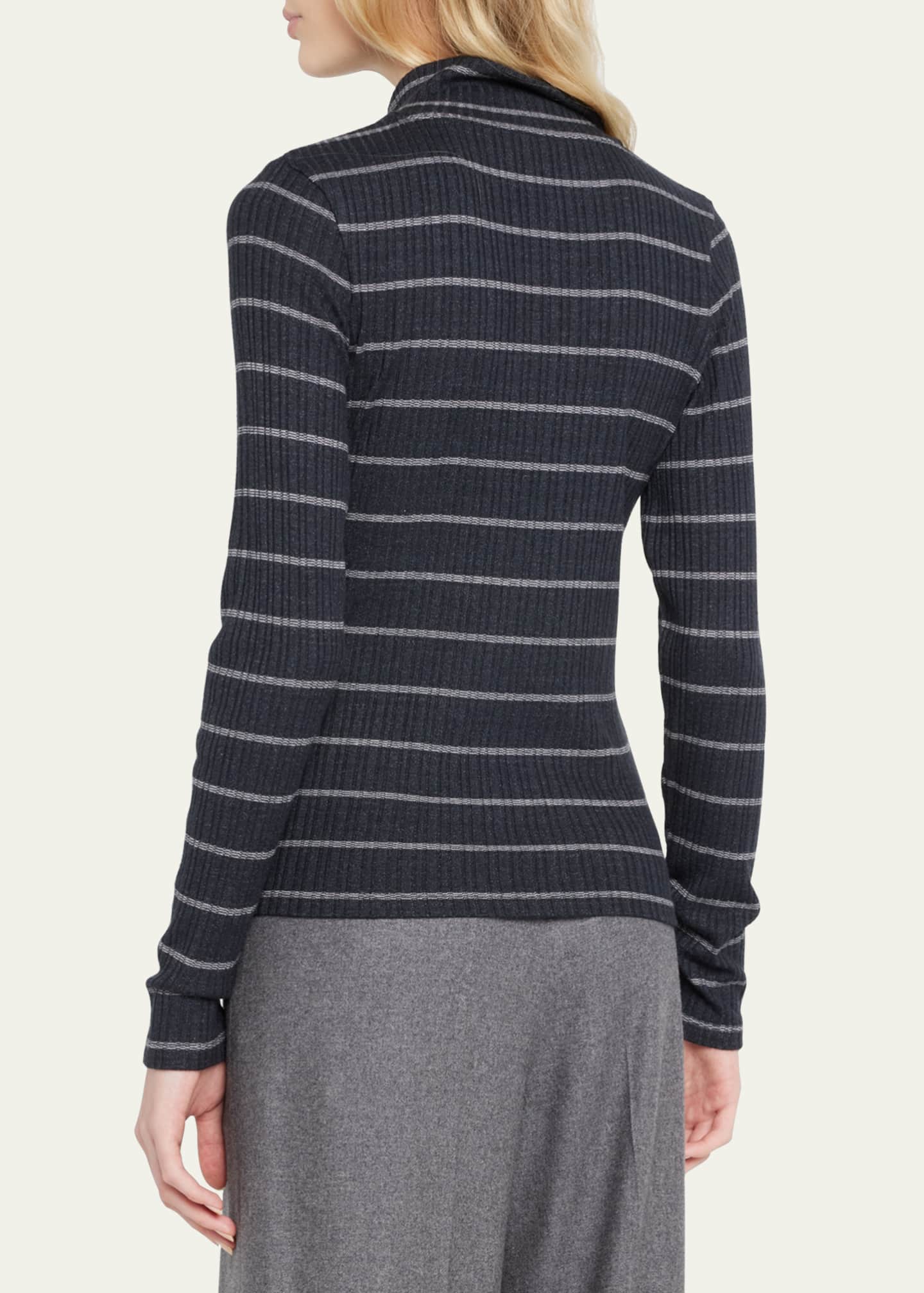 Vince Striped Rib Half-Zip Sweater - Bergdorf Goodman